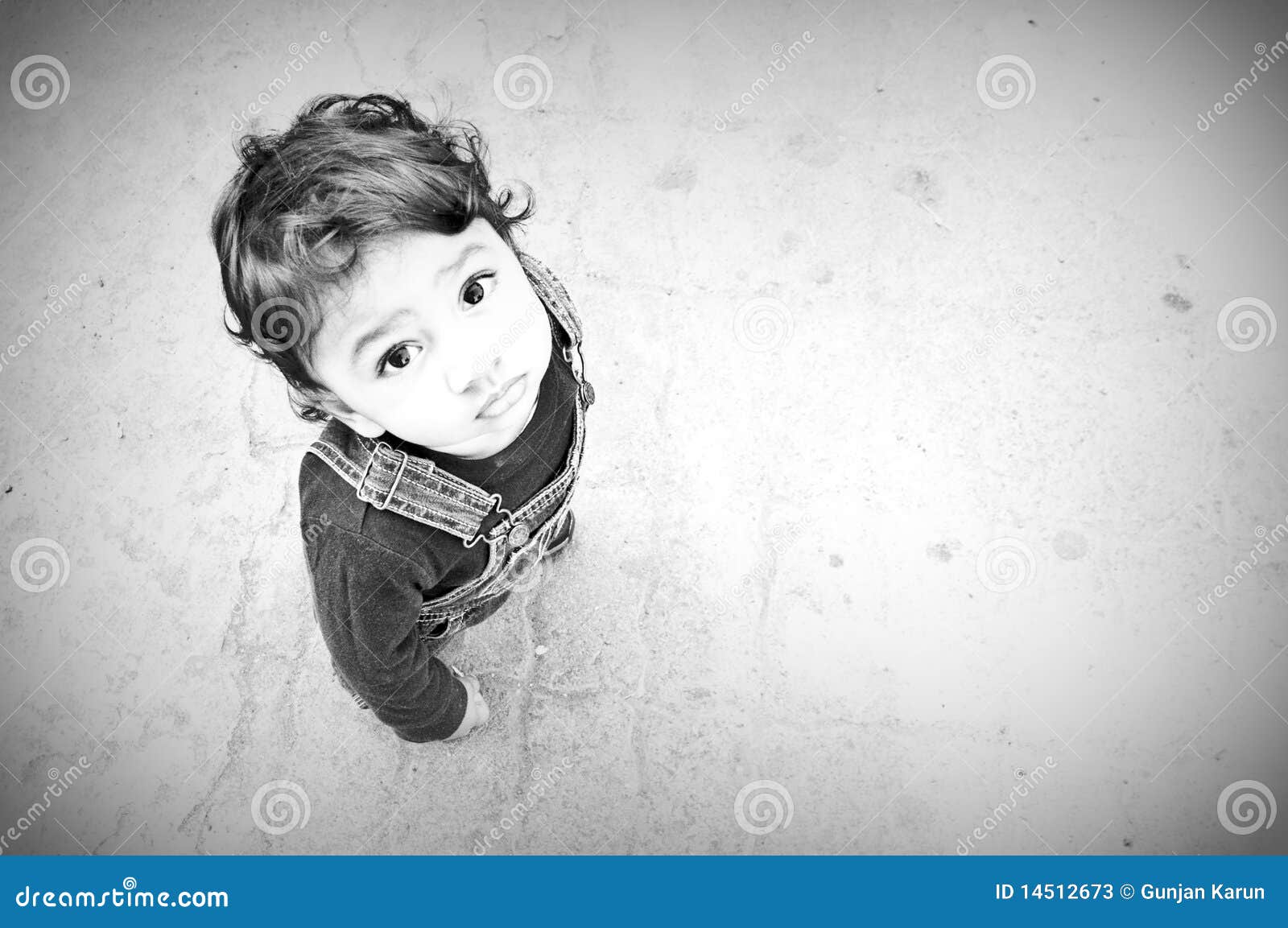 Asian Toddler Looking Upwards Stock Image - Image of hazes, concrete ...