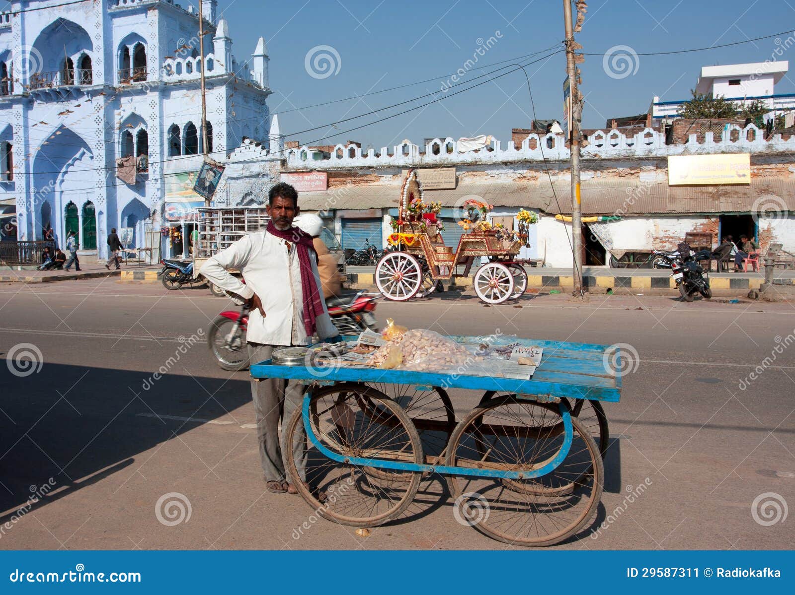 Asian Trader with His Street Trolley Editorial Photo - Image of color ...