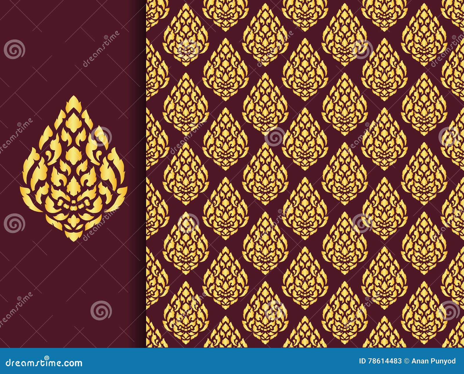 Asian Traditional Art Design, Thai Traditional Background Giant Lai ...