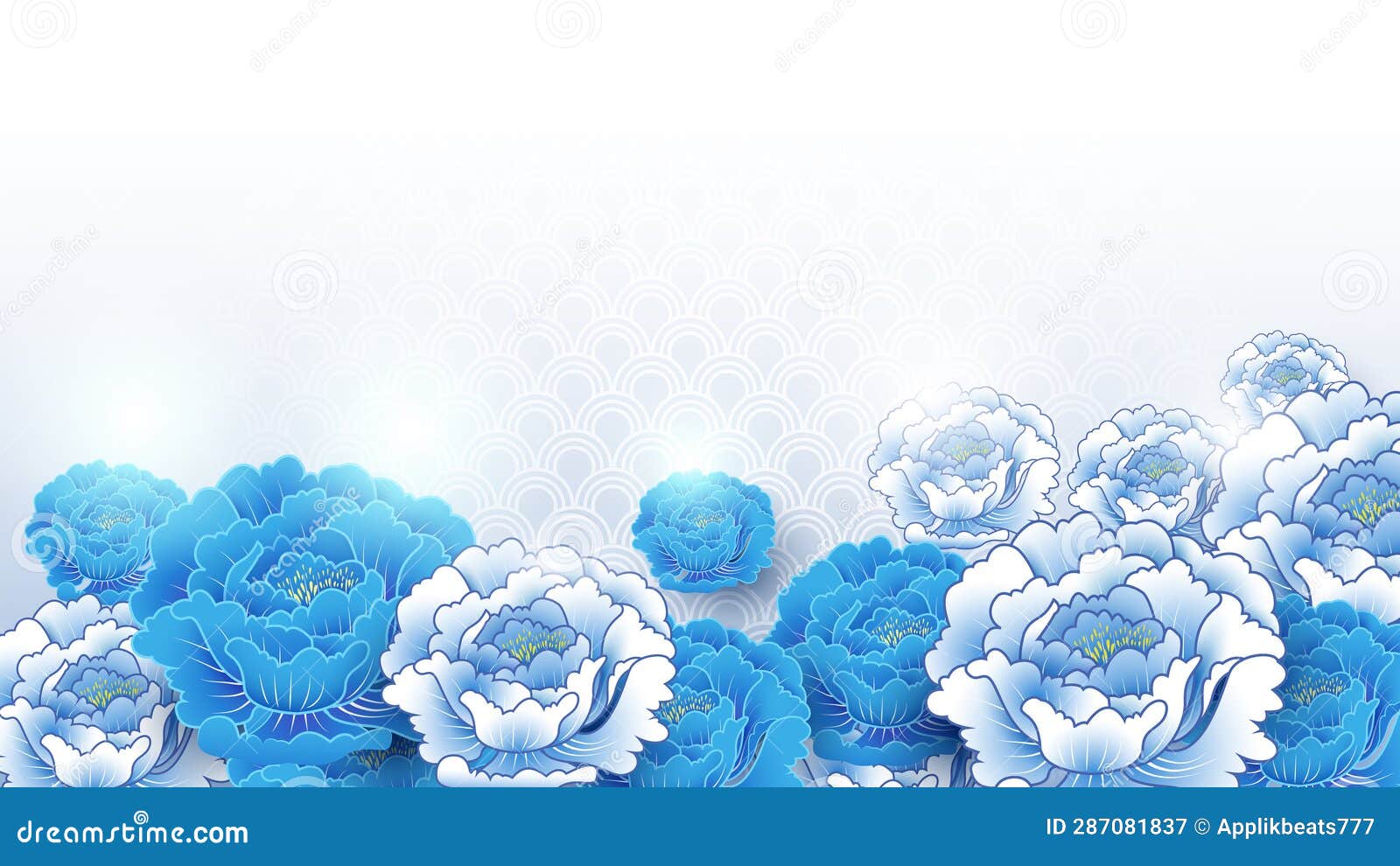 Asian Traditional Blue and White Floral Background Stock Vector ...