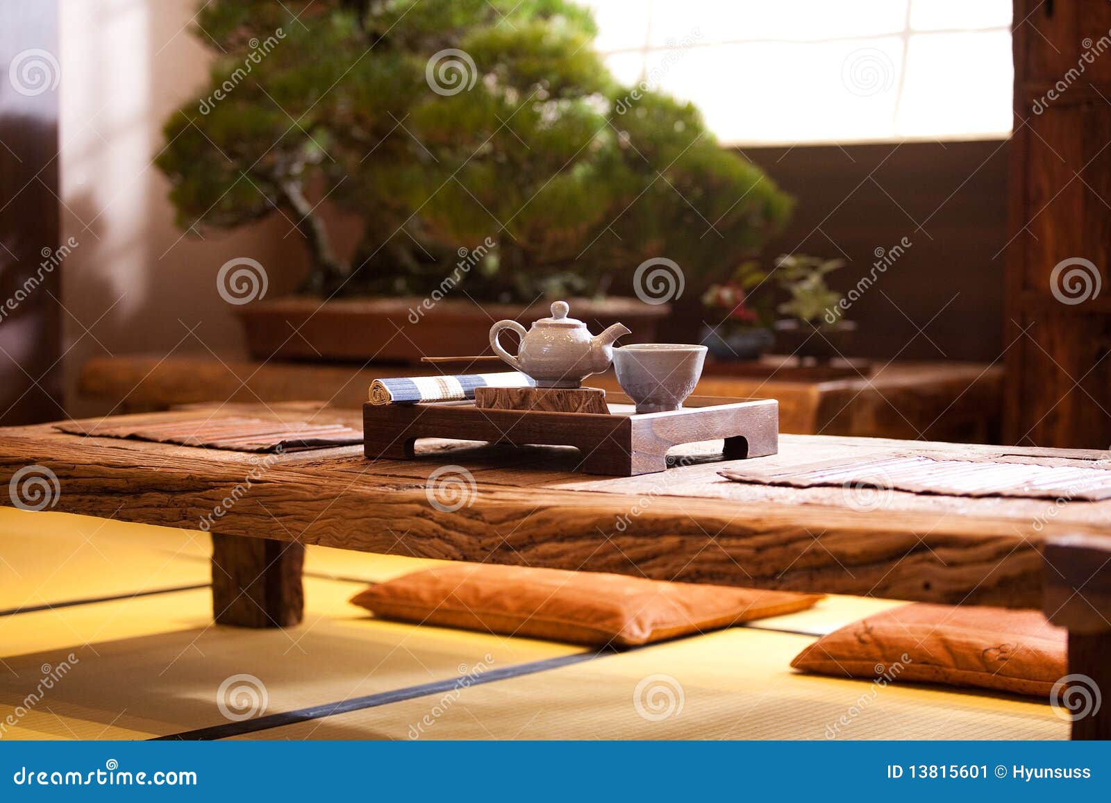 Asian Traditional Tea on an Old Rustic Table Stock Image - Image of ...
