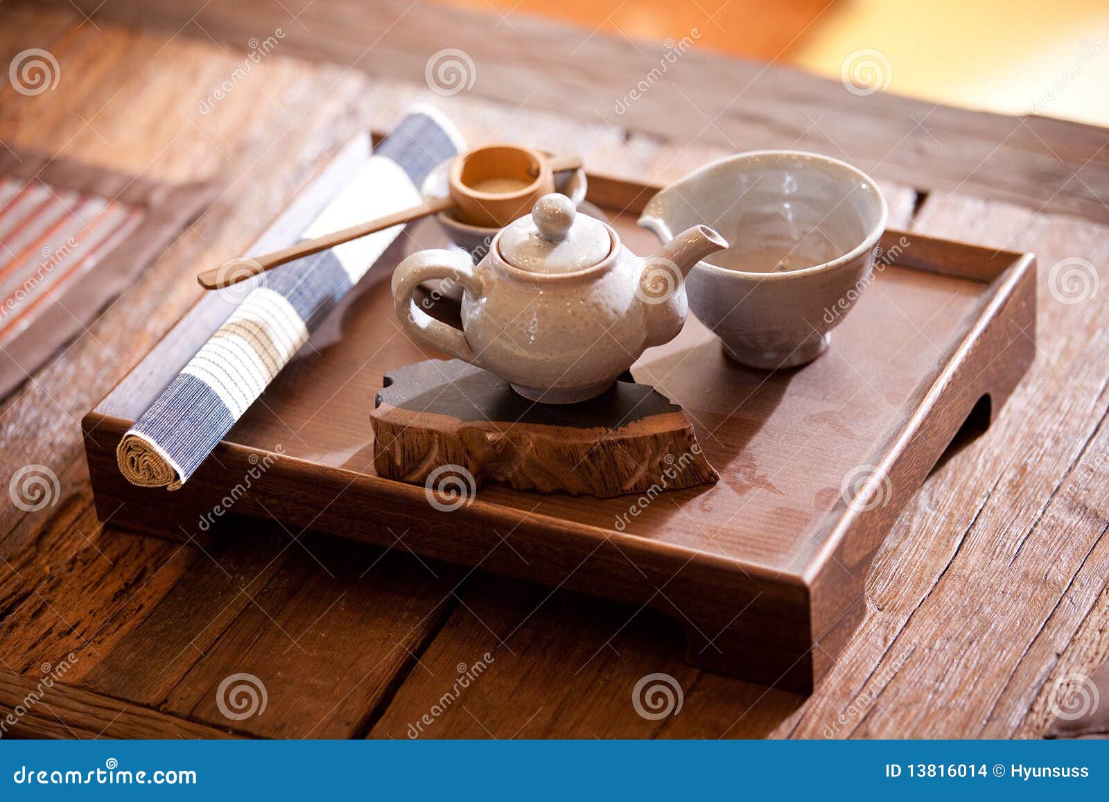 Asian Traditional Tea on an Old Rustic Table Stock Photo - Image of ...