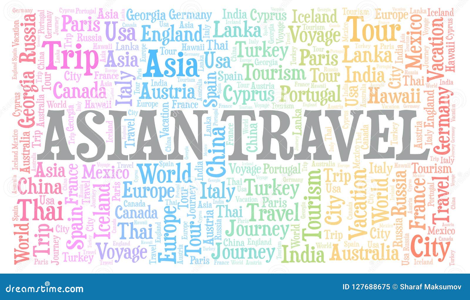 Asian Travel word cloud. stock illustration. Illustration of collage ...