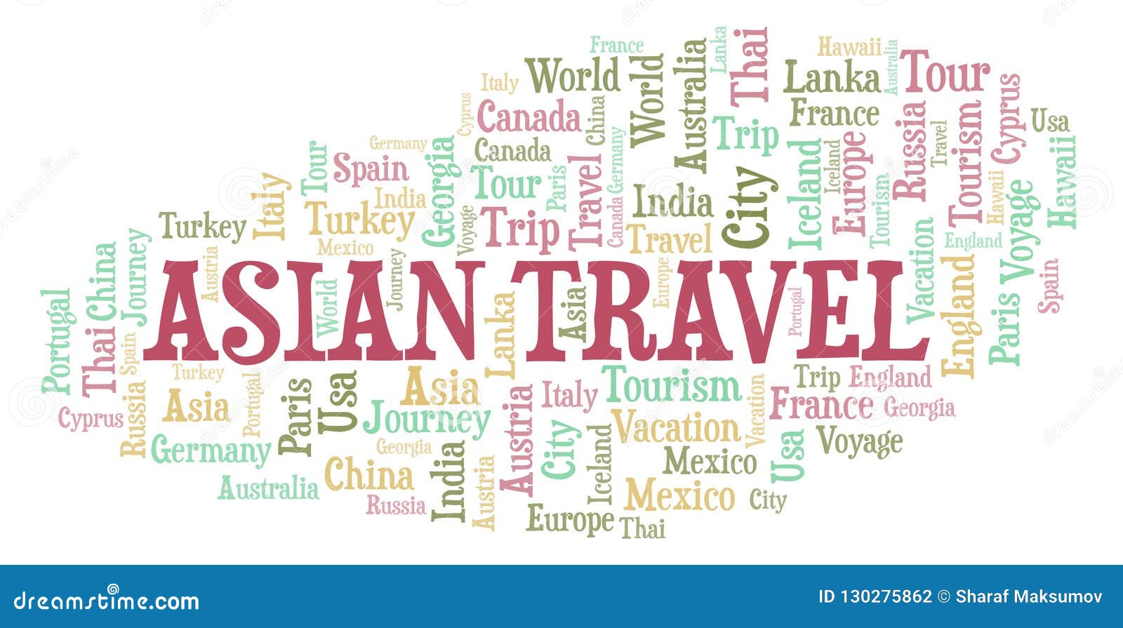 Asian Travel word cloud. stock illustration. Illustration of asian ...