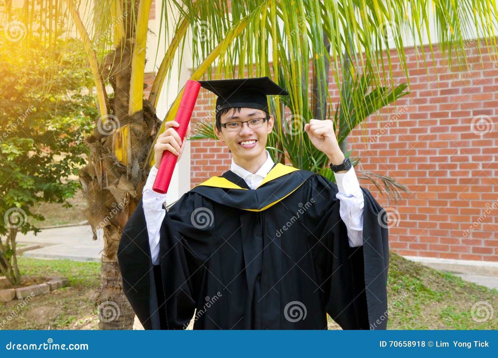 Asian university graduate stock photo. Image of smile - 70658918