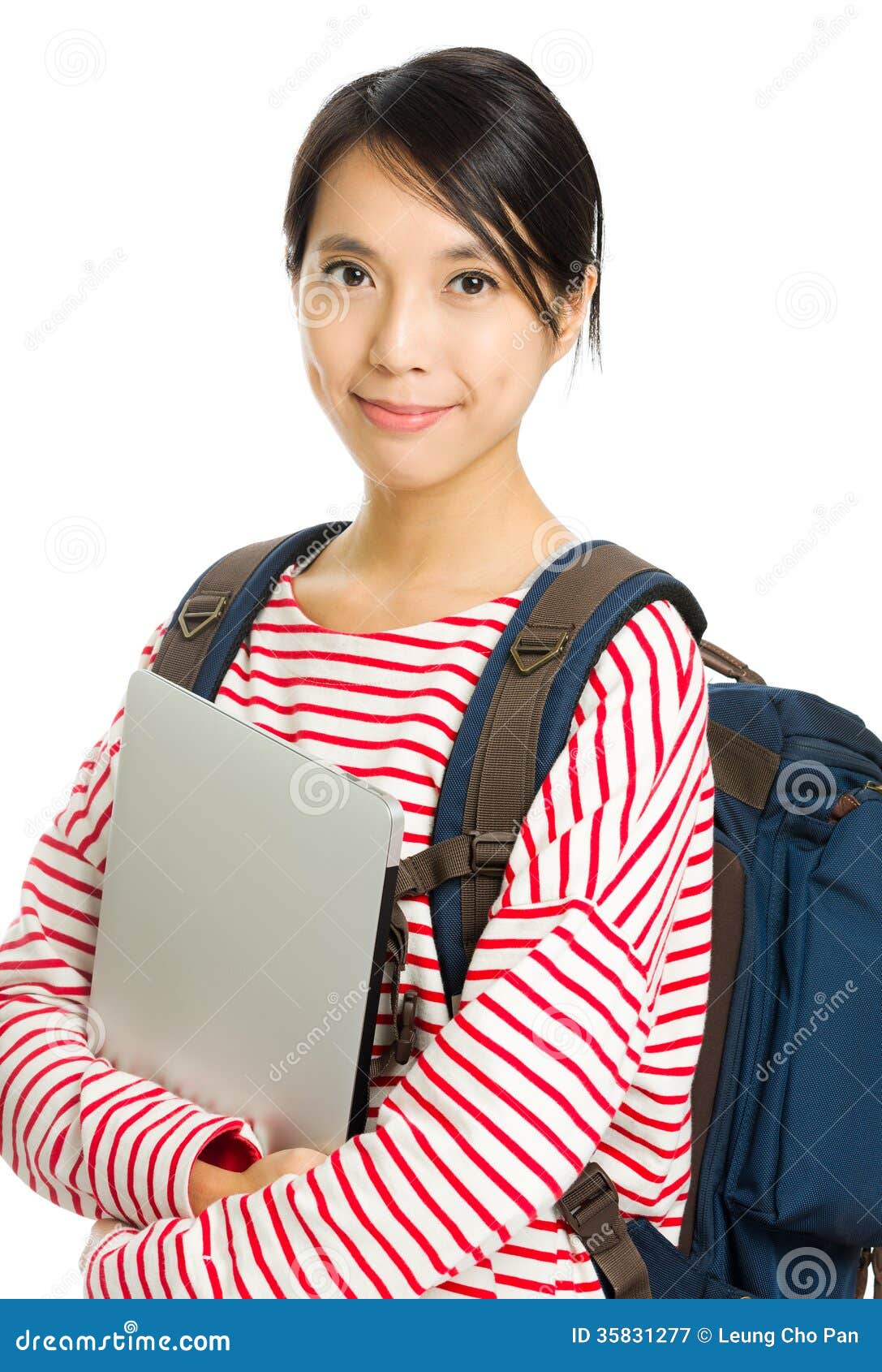 Asian University Student with Notebook Stock Image - Image of portrait ...