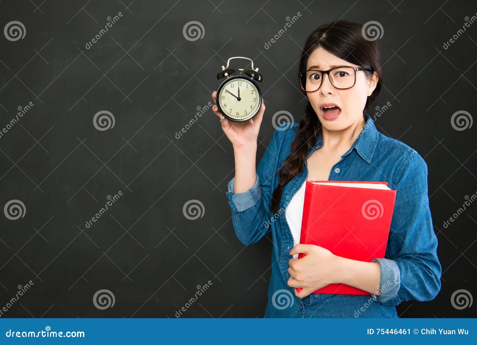 Asian University Student Over Sleep she Will Be Late Stock Image ...