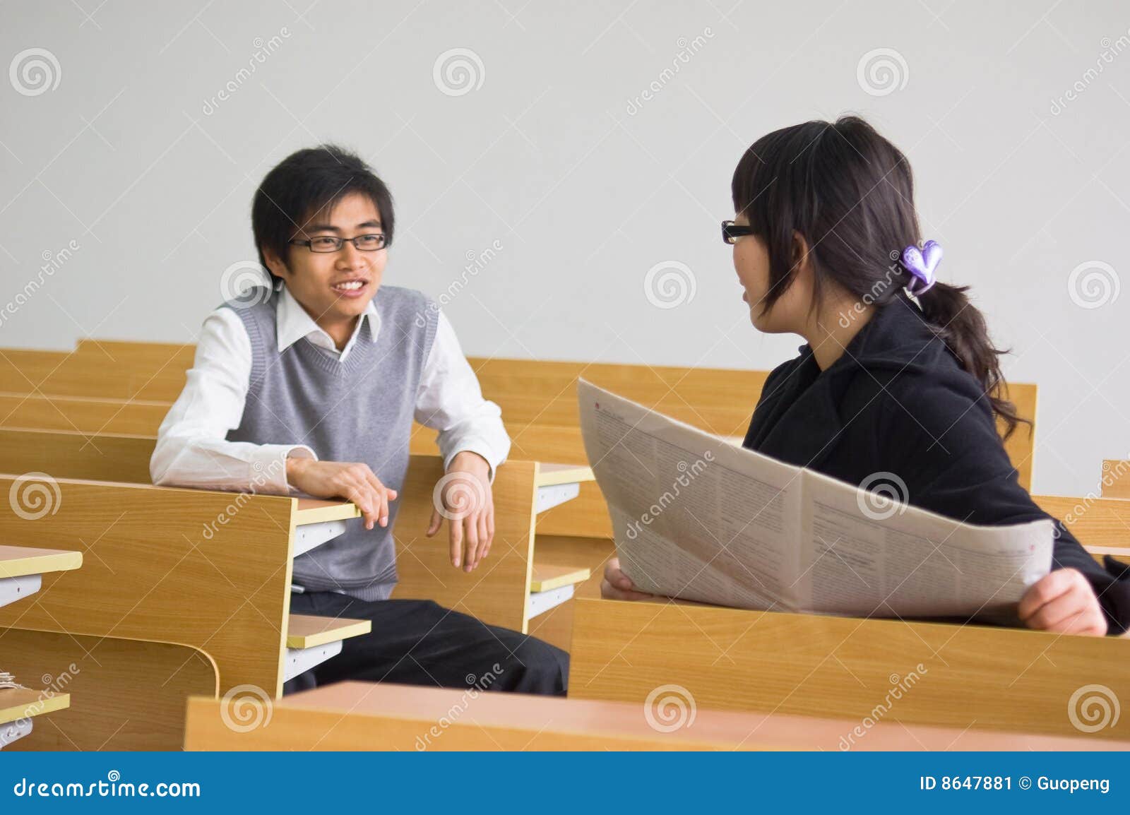 Asian university students stock image. Image of desks - 8647881
