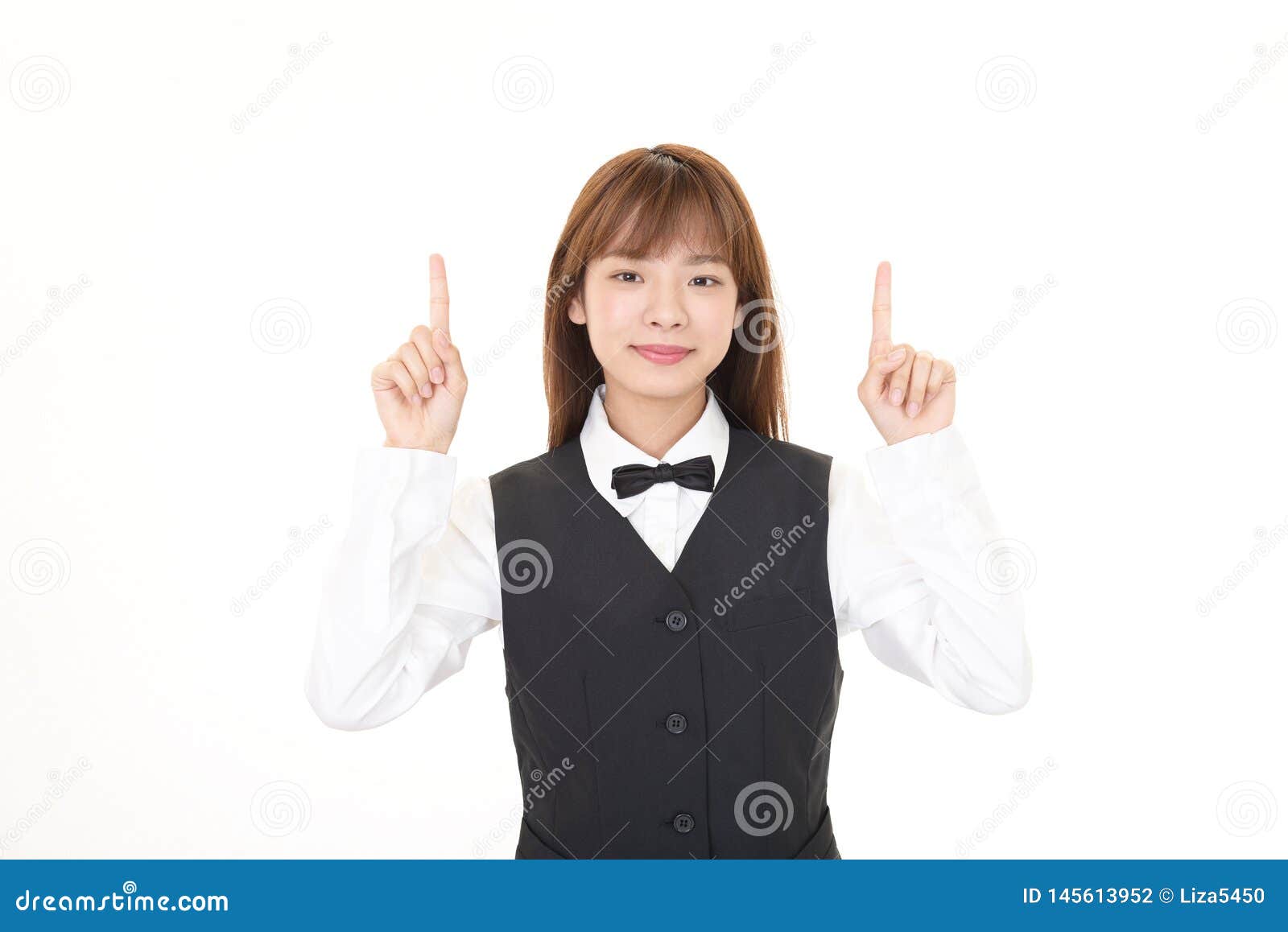 A smiling waitress stock photo. Image of expression - 145613952