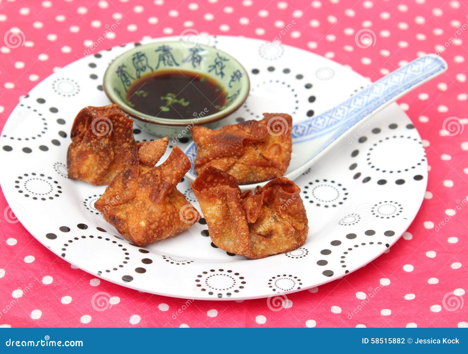 Asian Wan Tans stock photo. Image of food, tans, buffet - 58515882