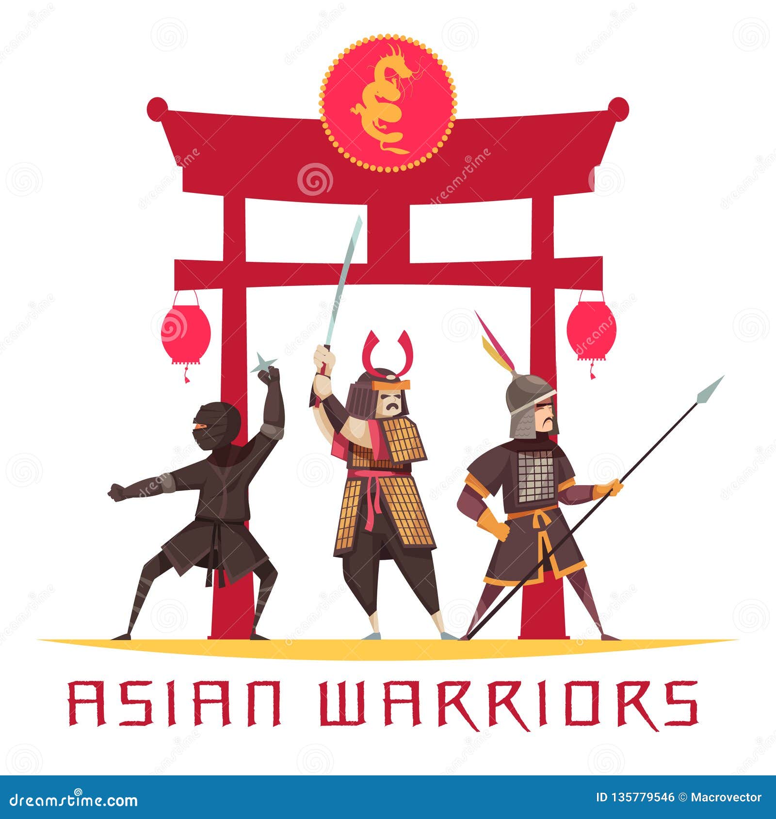 China Warriors Martial Arts Cartoon Vector | CartoonDealer.com #143442449