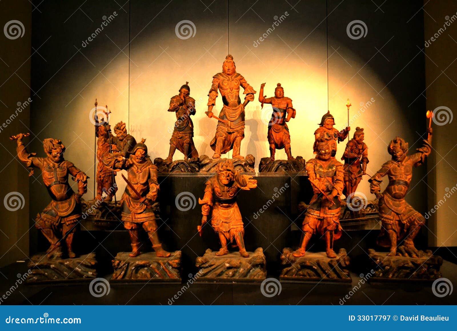 Asian warriors sculpture stock image. Image of display - 33017797