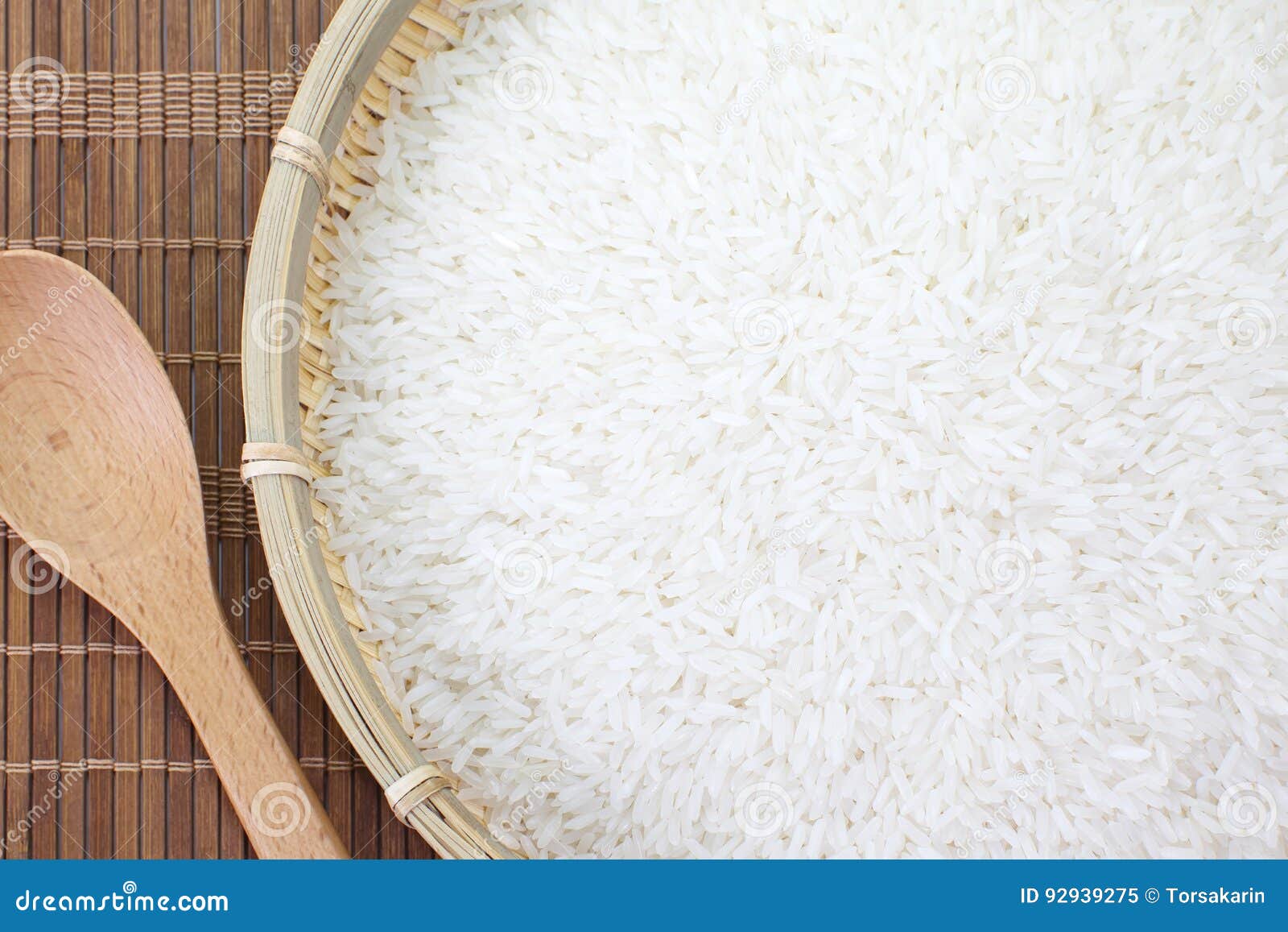 Asian White Rice or Uncooked White Rice Stock Image - Image of basket ...