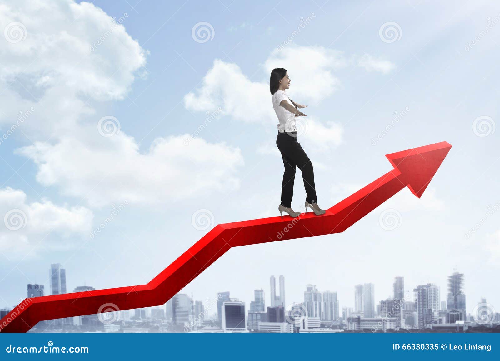Asian Woman Balancing Chart Stock Image - Image of rise, professional ...