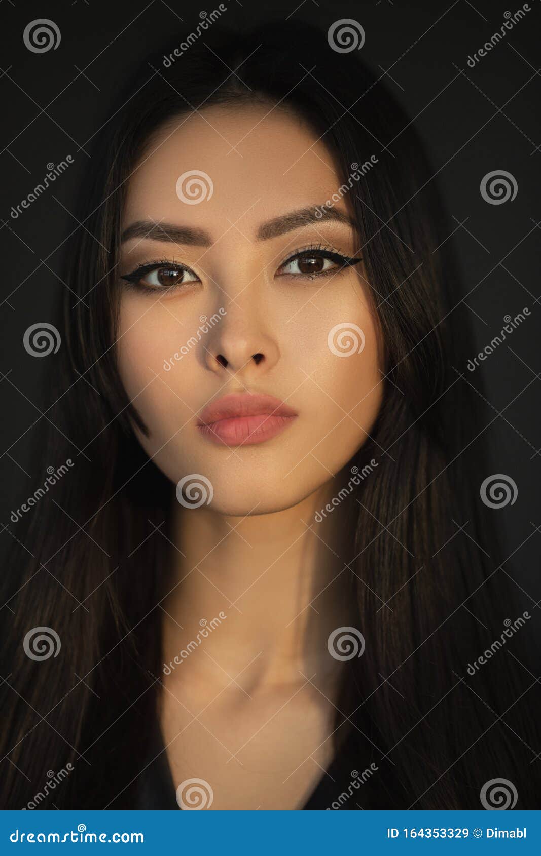 Asian Woman Beauty Face Closeup Portrait Stock Image Image Of Long Closeup 164353329 2557