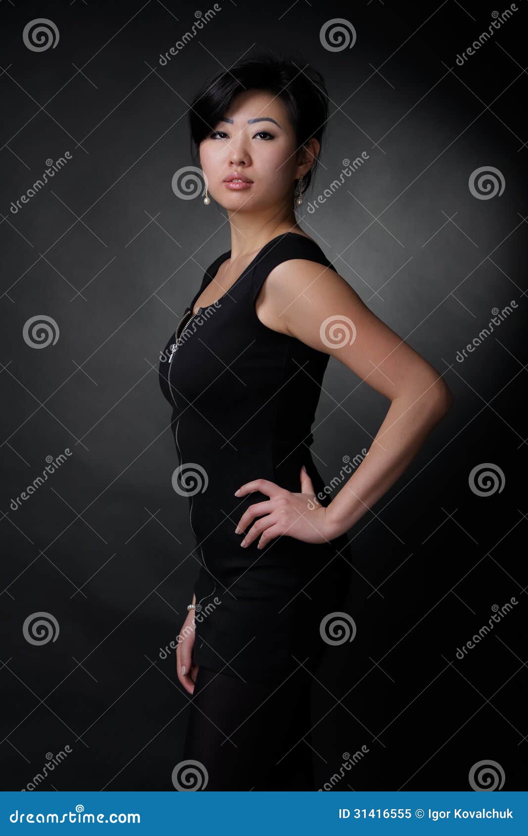 Asian Woman Stock Image Image Of Black Female Girl 31416555
