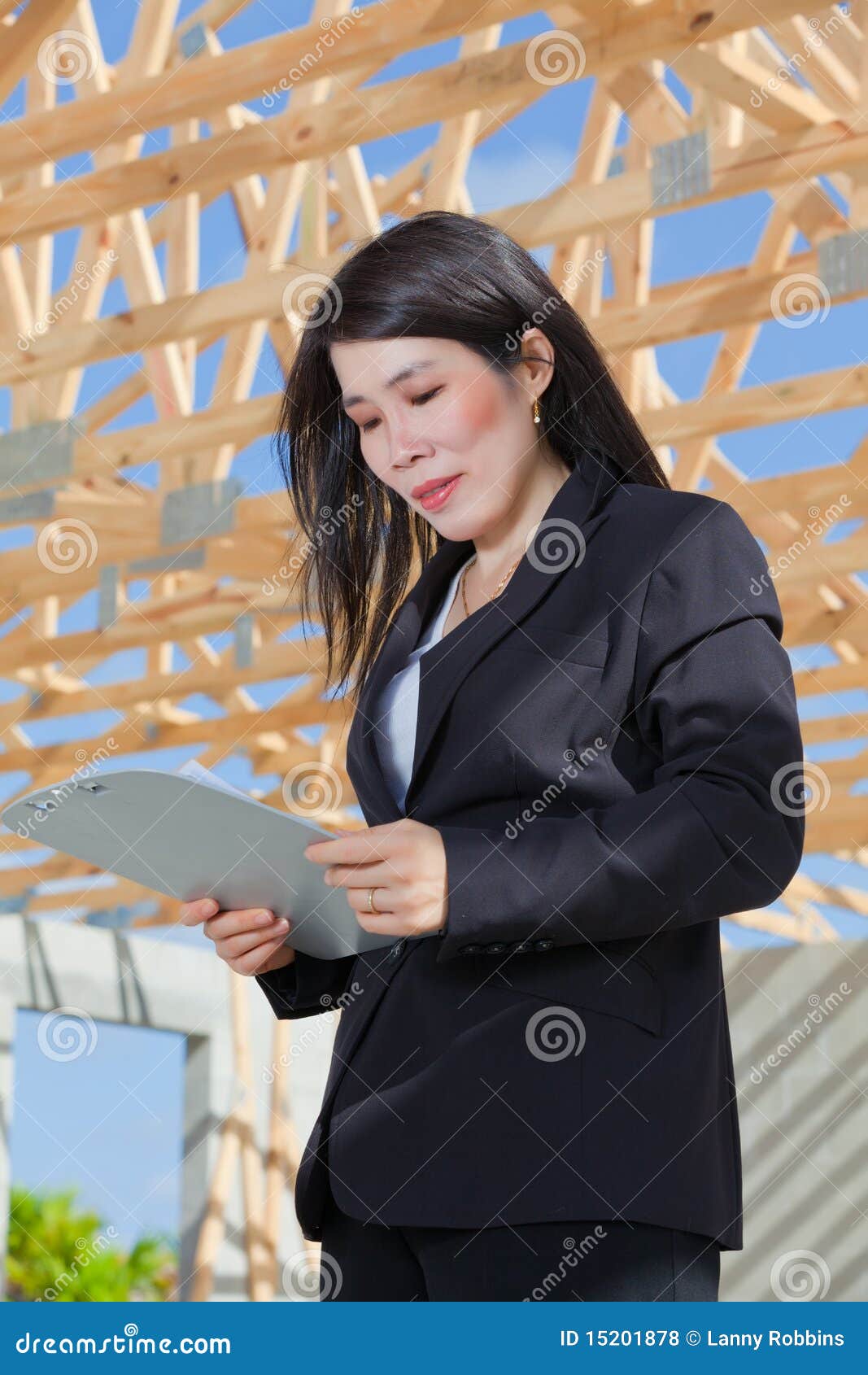 Asian Woman Contractor stock photo. Image of company - 15201878