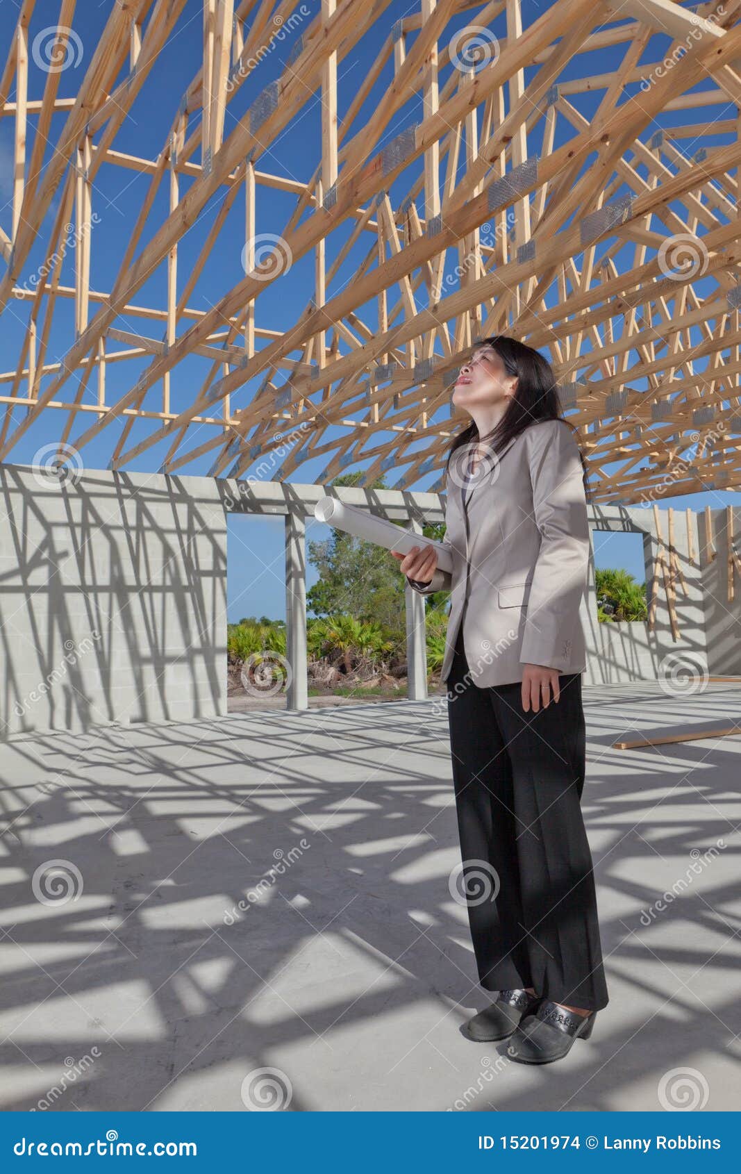 Asian Woman Contractor stock photo. Image of construction - 15201974