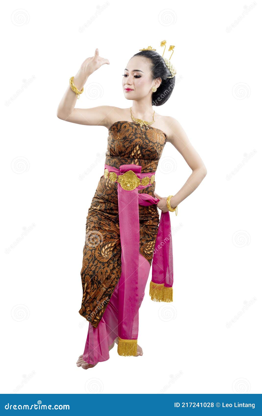 Asian Woman Dancing Java Traditional Dance Sekar Puri Dance Stock Photo ...