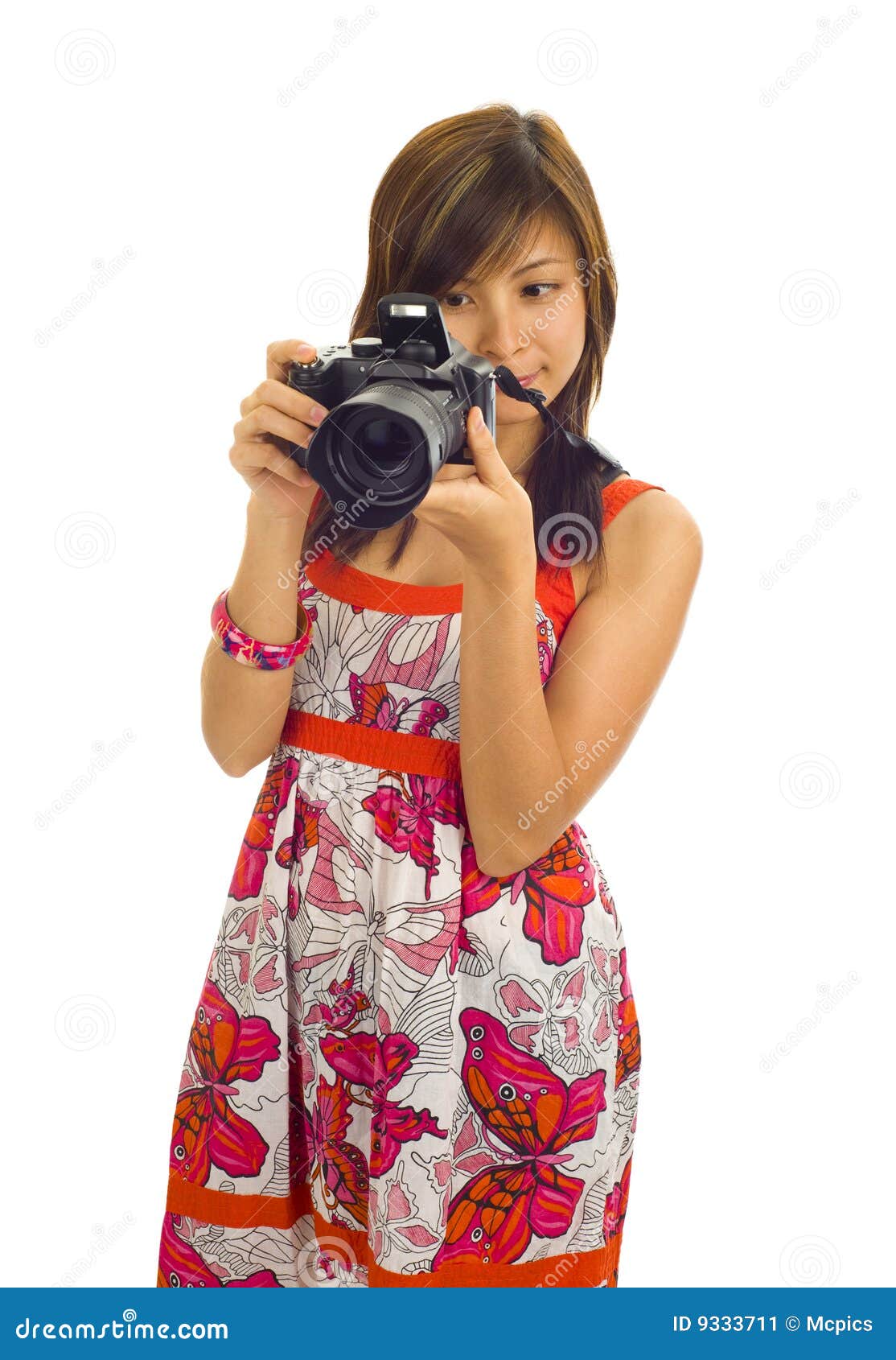 Asian Woman with a Digital Camera Stock Image - Image of asian ...