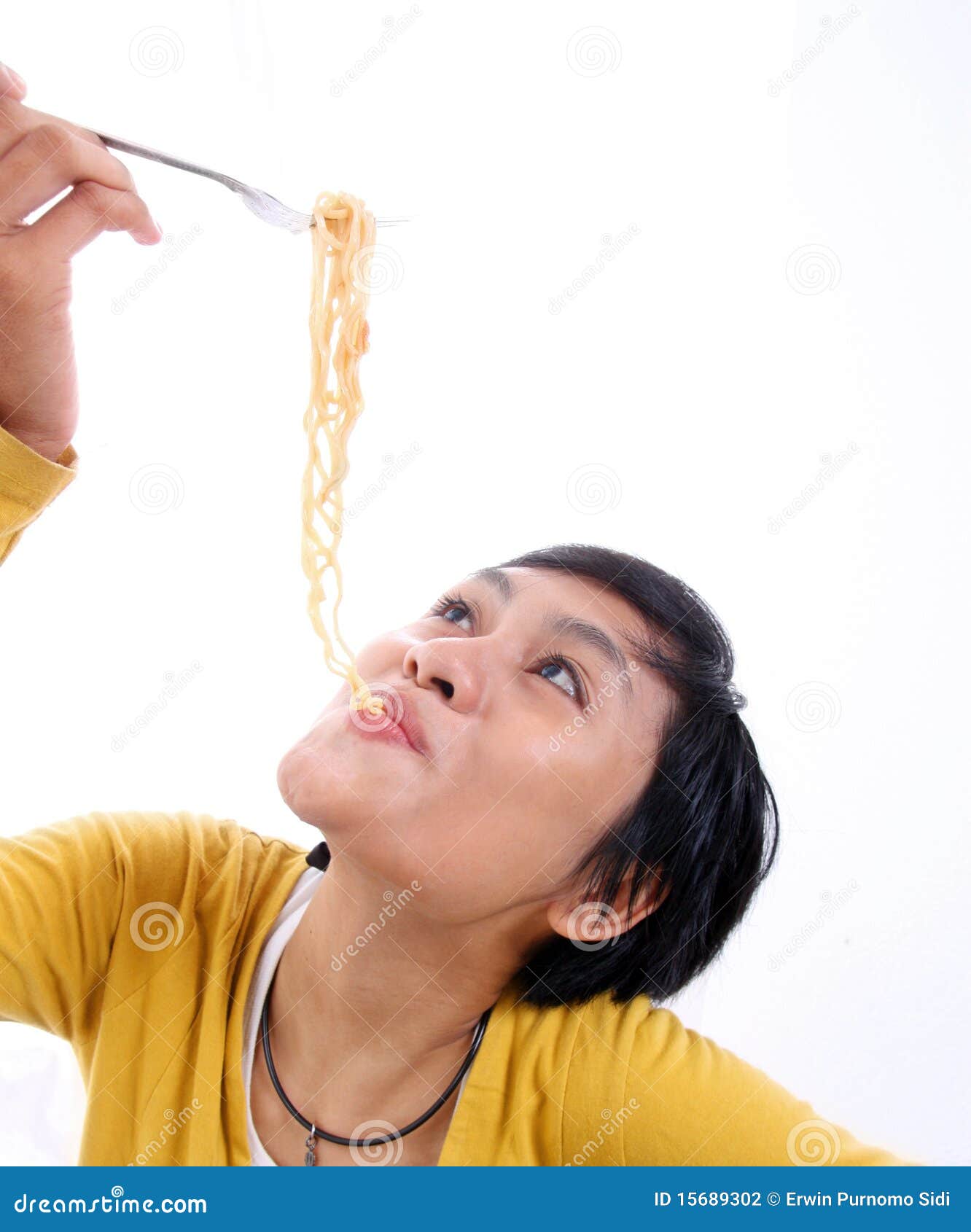 Asian woman eating noodle stock photo. Image of noodle - 15689302