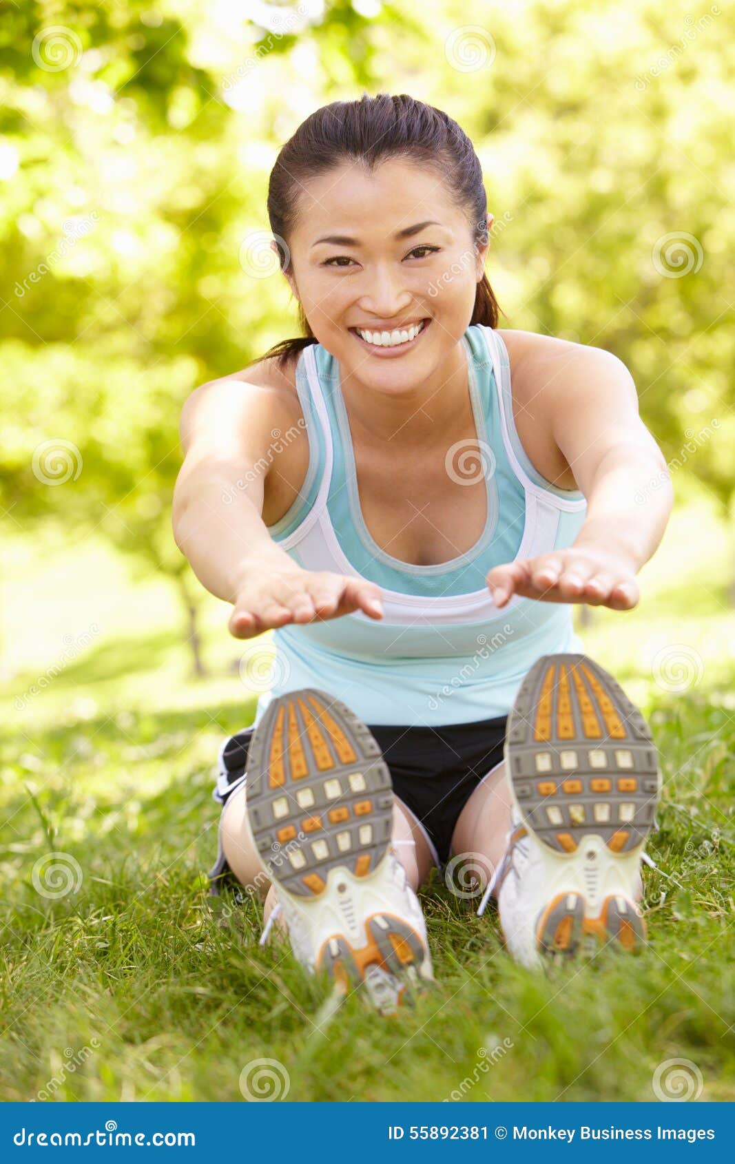 Asian woman exercising stock image. Image of summer, rural - 55892381