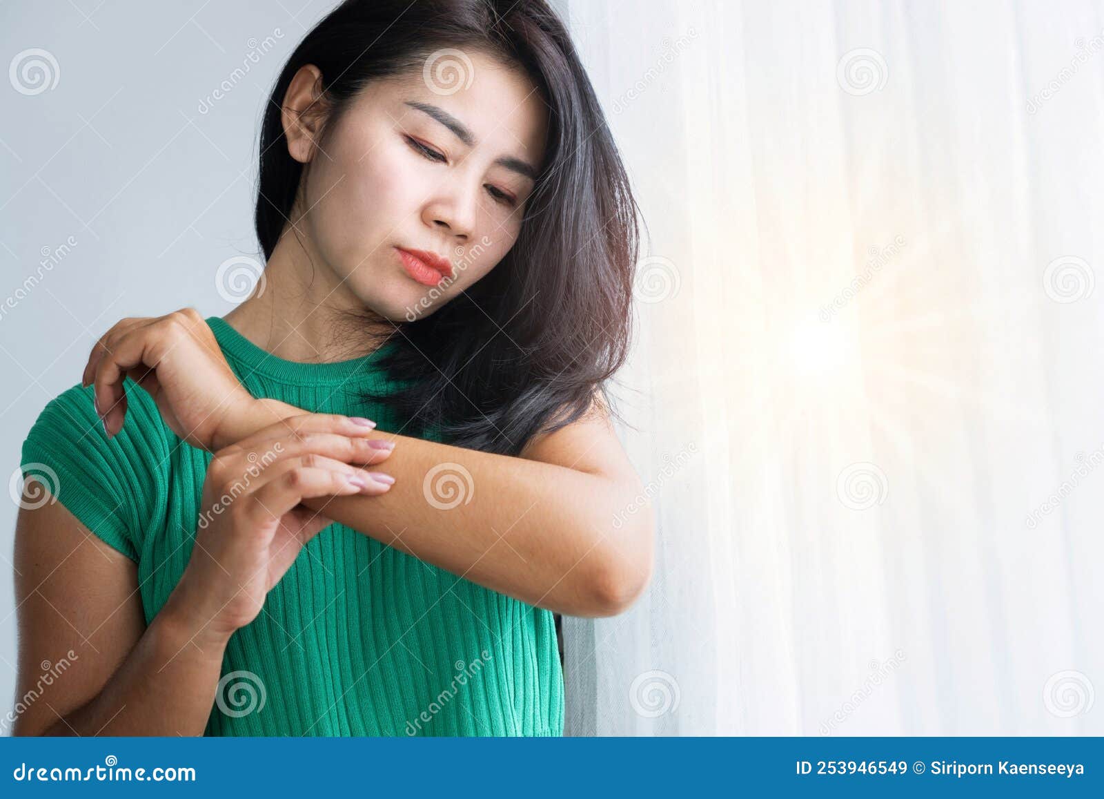 Worried Sunburned Man With Skin Irritation Stock Image Cartoondealer