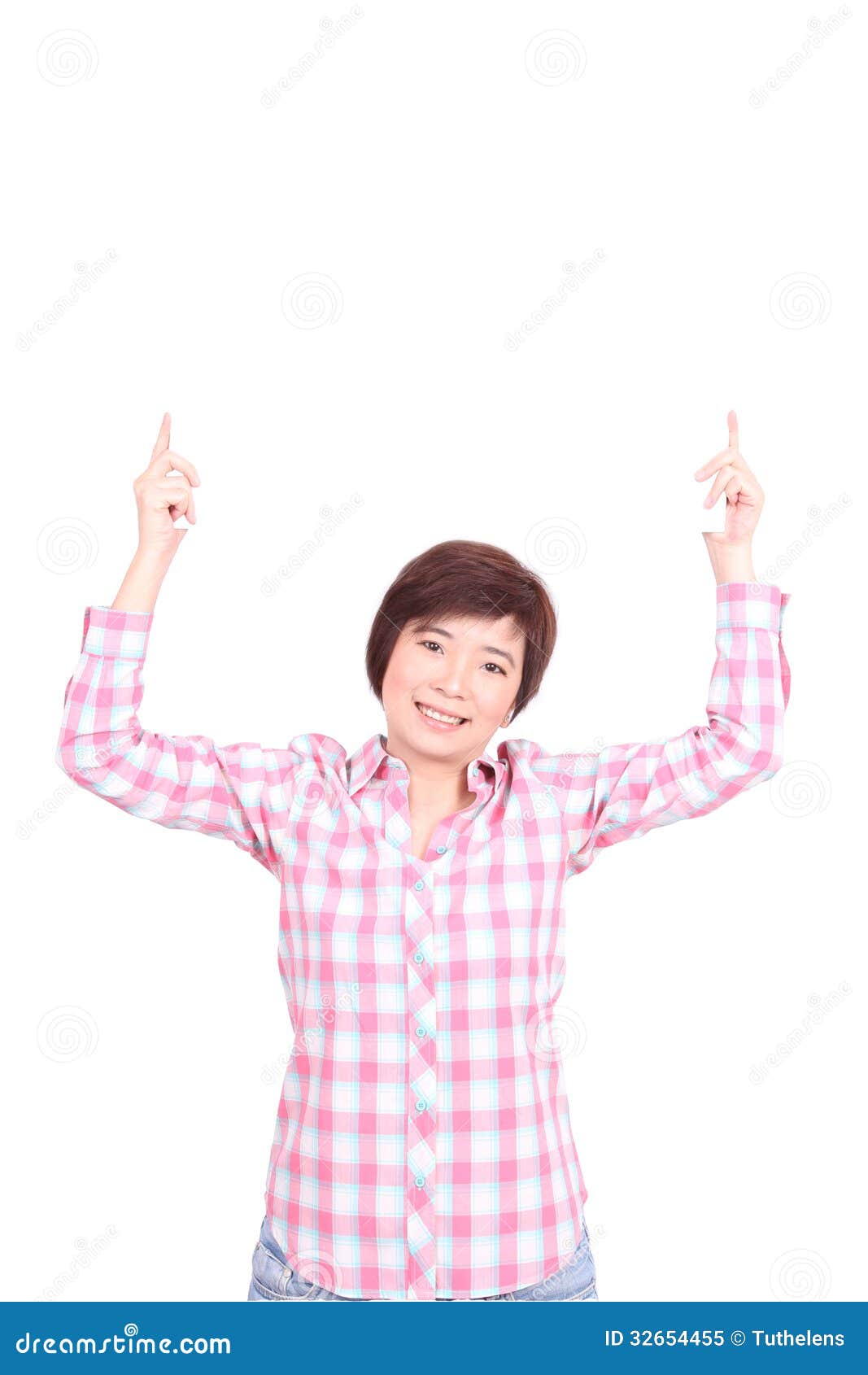 Asian Woman Holding White Board with Smile Isolate Stock Image - Image ...