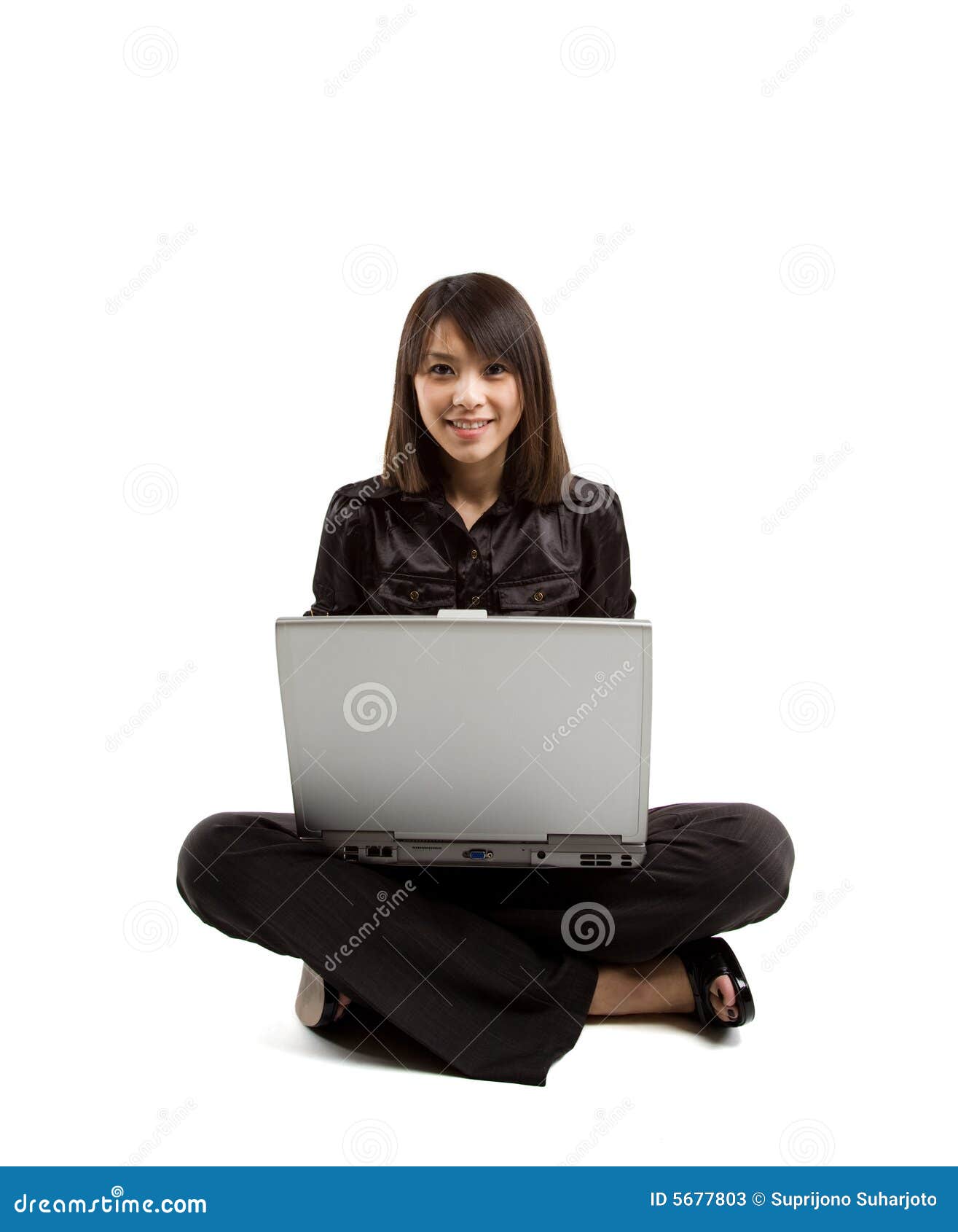 Asian woman and laptop stock image. Image of businesswoman - 5677803