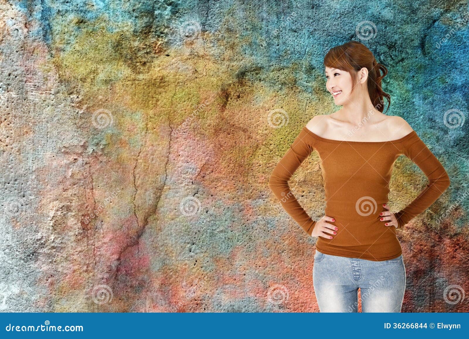 Asian woman look at left stock photo. Image of portrait - 36266844