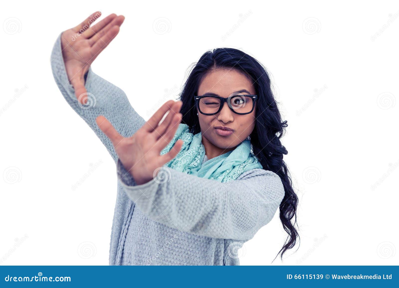 Asian Woman Making Square with Hands Stock Image - Image of gorgeous ...