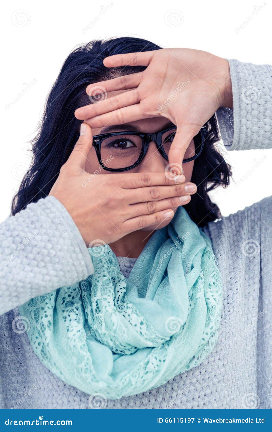 Asian Woman Making Square with Hands Stock Image - Image of cute ...