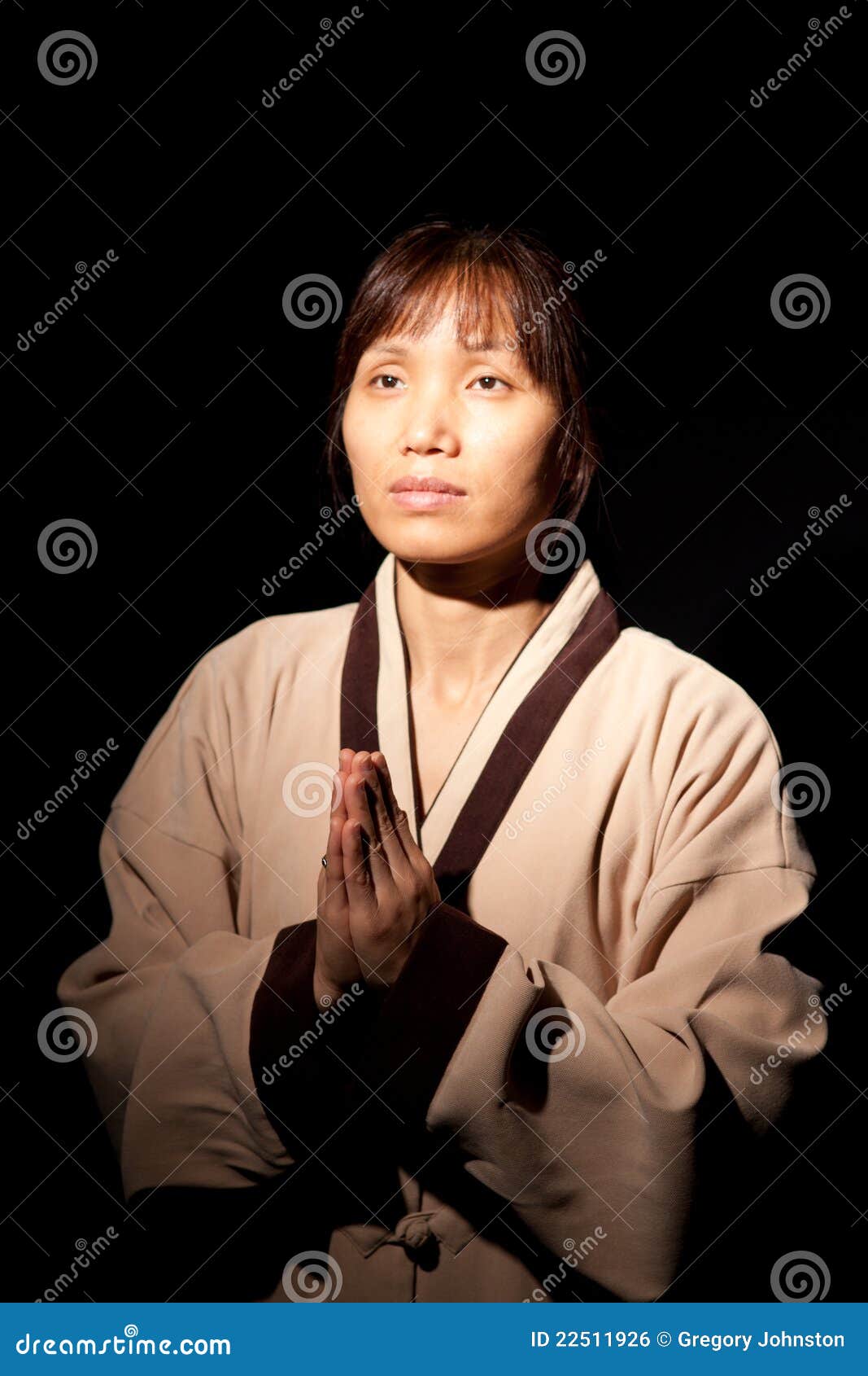 Asian woman praying. stock photo. Image of asia, oriental - 22511926