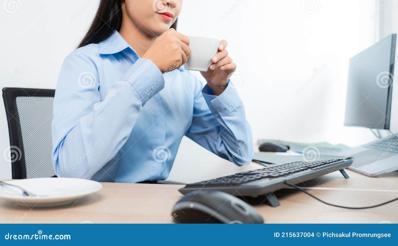 Asian Woman Programmer Typing Source Code With Computer Pc For Developing Program Or Application
