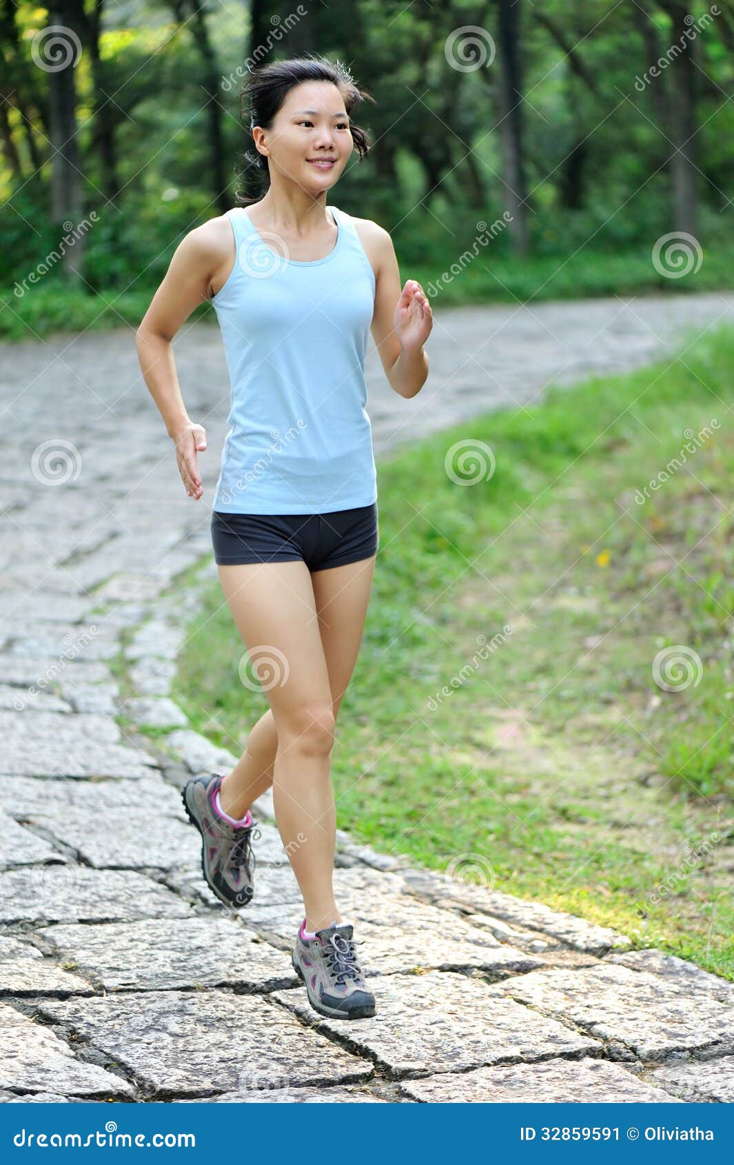 Asian Woman Runner Running Outdoor Stock Image - Image of marathon ...
