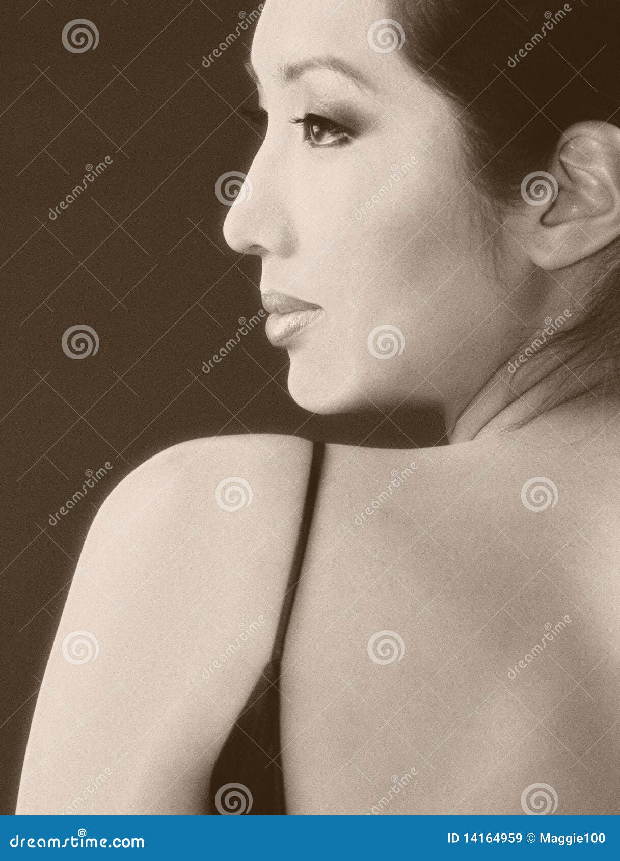 An asian woman s profile stock image. Image of beautiful - 14164959