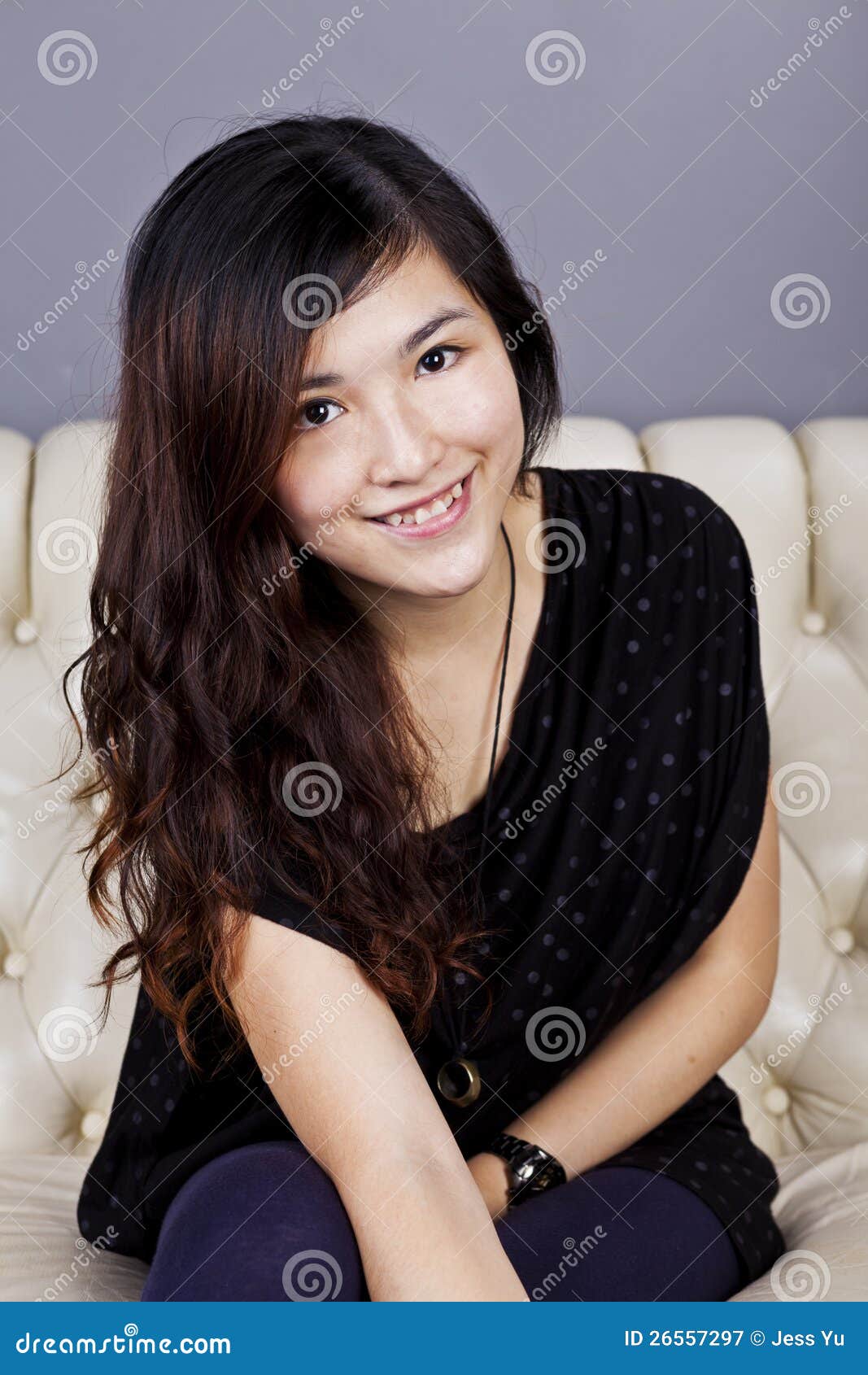 Asian Woman Smile with Beautiful Face Stock Image - Image of hair ...
