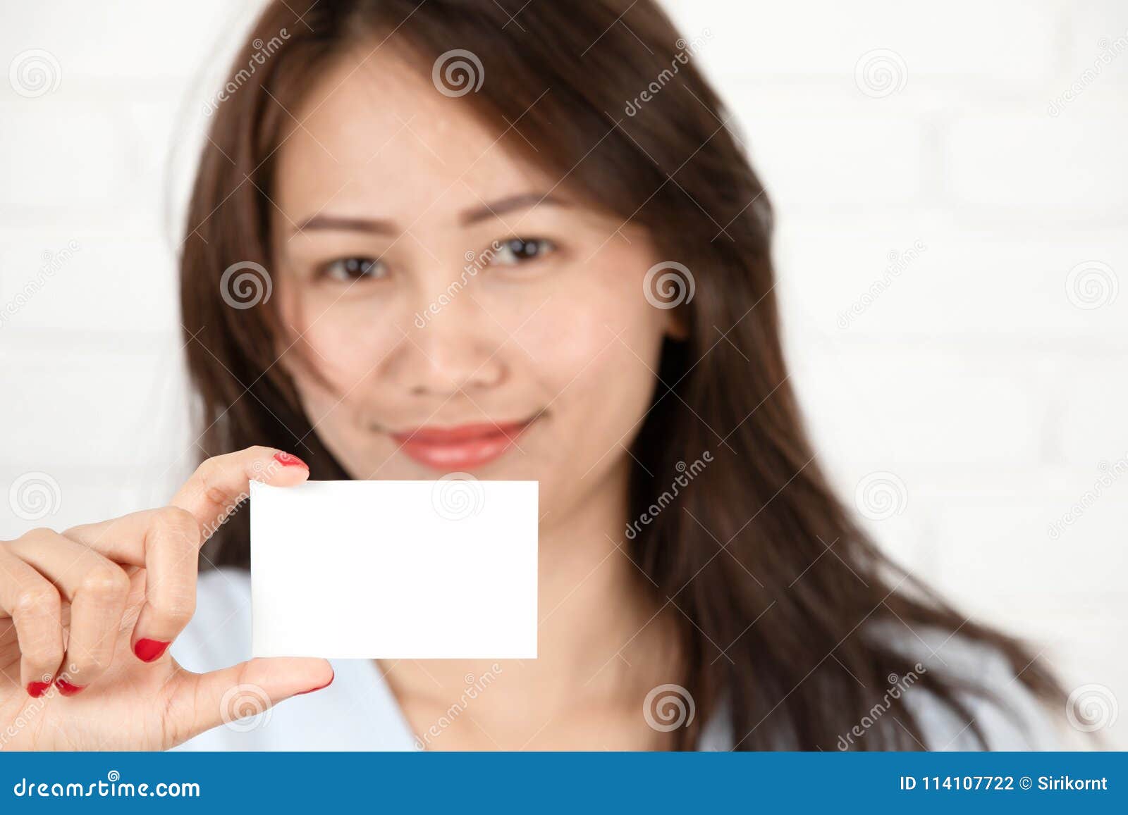 Asian Woman Smiling Holding the Card. Stock Photo - Image of empty ... Asian Woman Smiling Holding the Card. Stock Photo - Image of empty ...