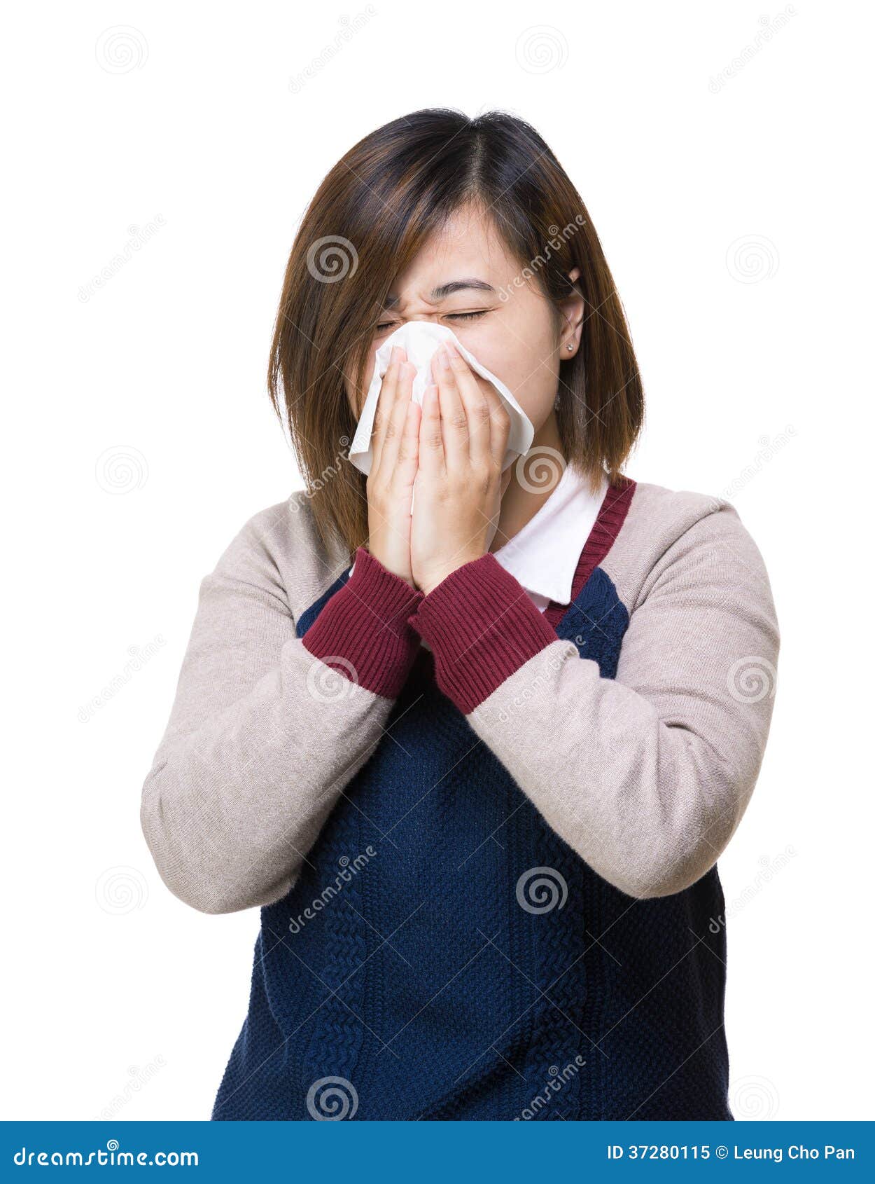 Asian woman sneeze stock image. Image of lady, woman - 37280115