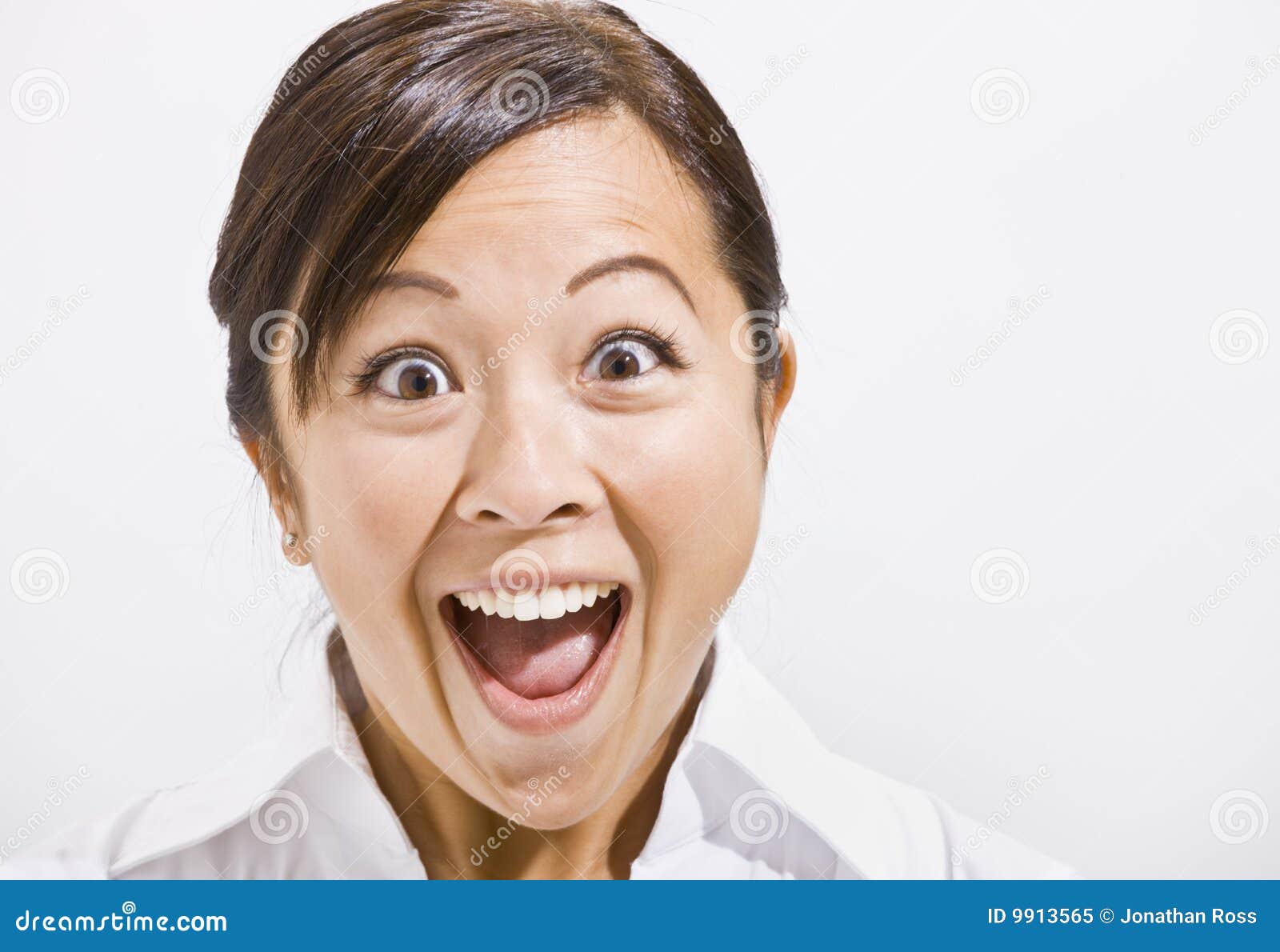 Asian Woman with a Surprised Look. Stock Image - Image of midlife ...