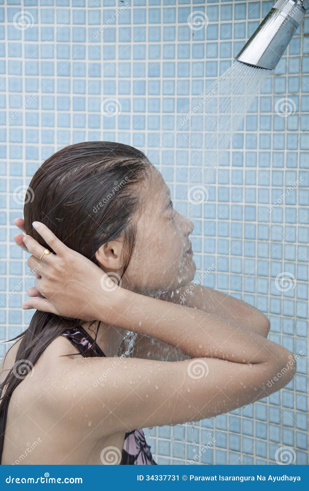 Asian Woman Take A Shower Stock Image Image Of Person 34337731