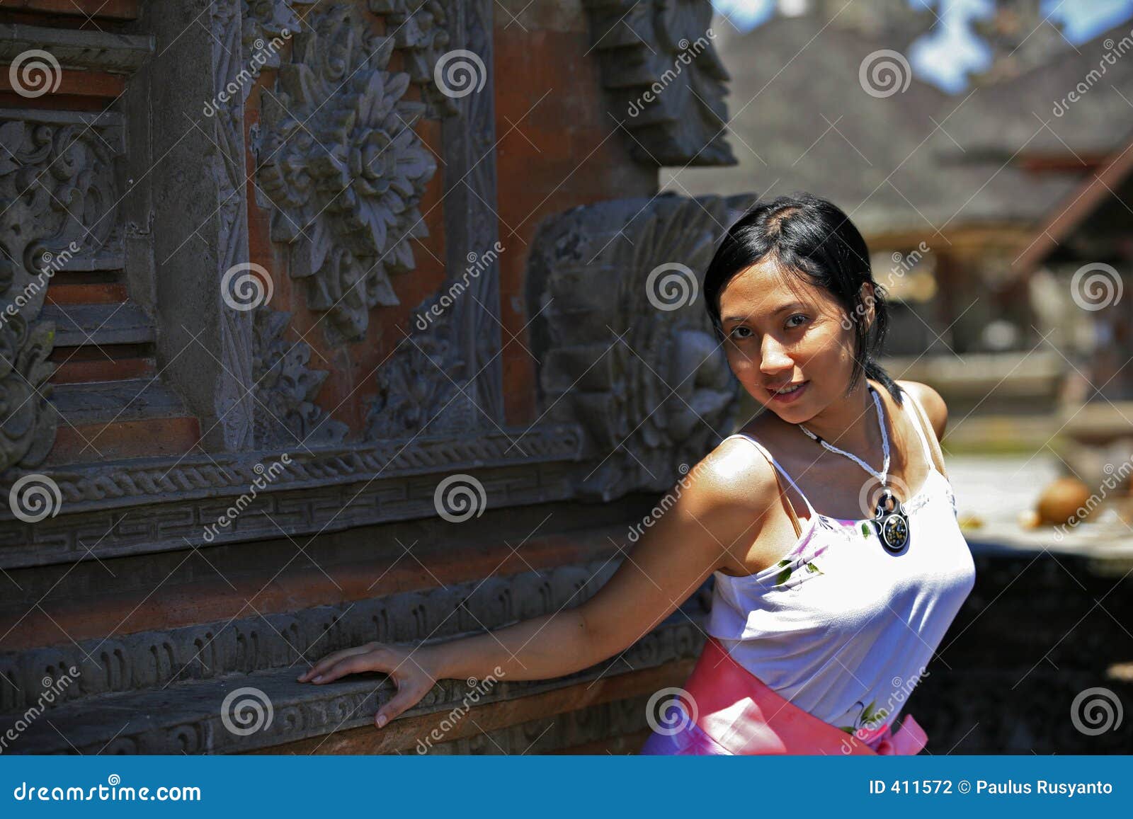 Asian Woman in a Temple stock photo. Image of confident - 411572