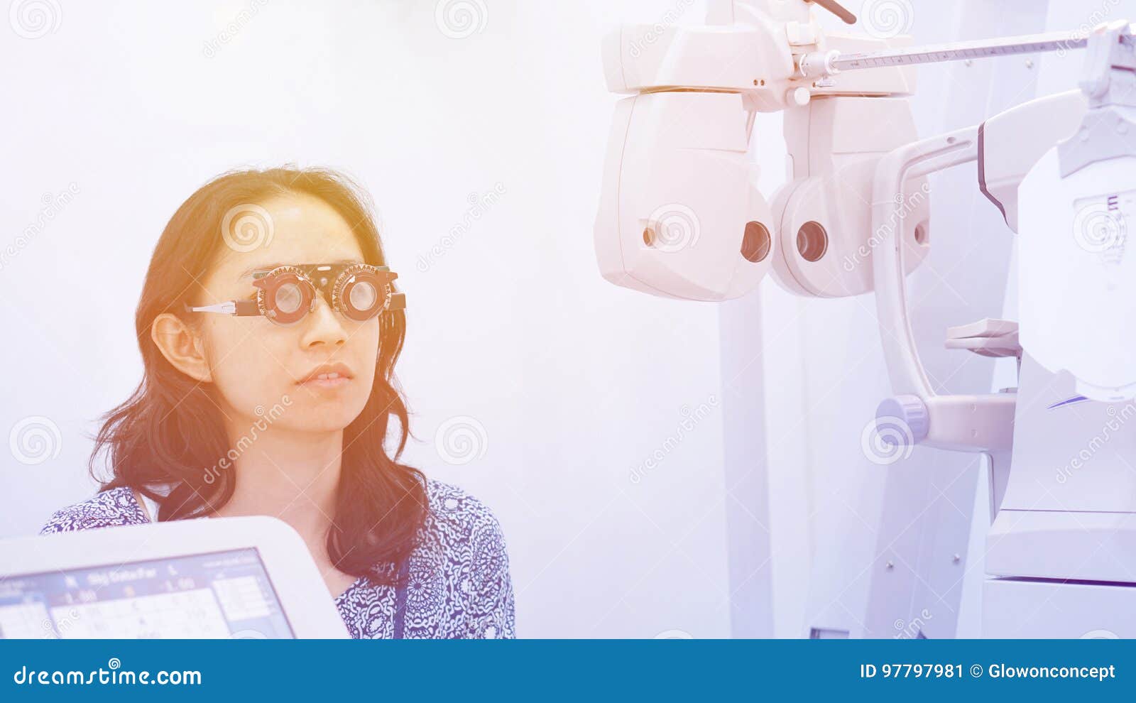 Asian Woman Test Eyesight with Professional Optometrist for Glasses ...