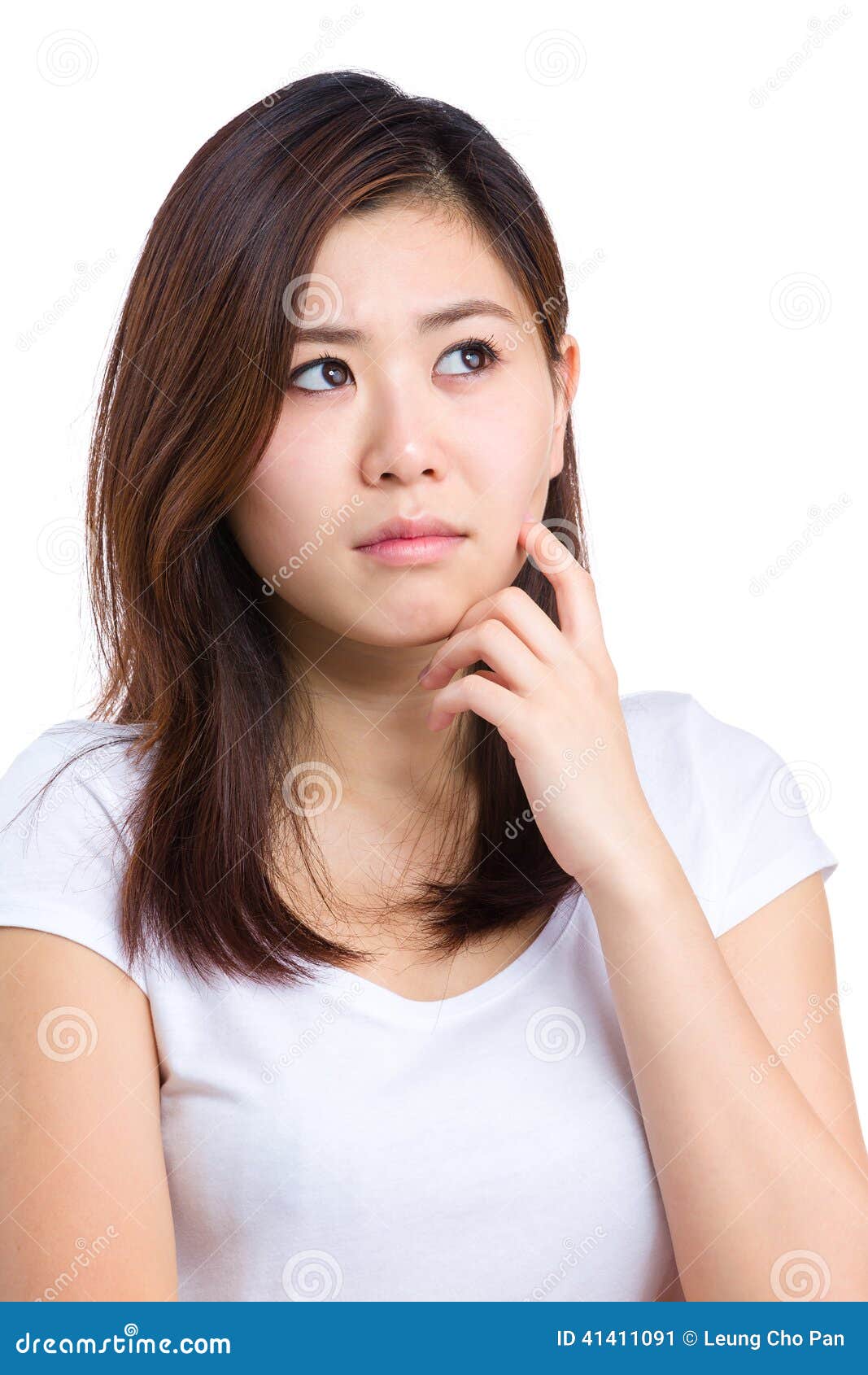 Asian woman think stock image. Image of pretty, clothes - 41411091