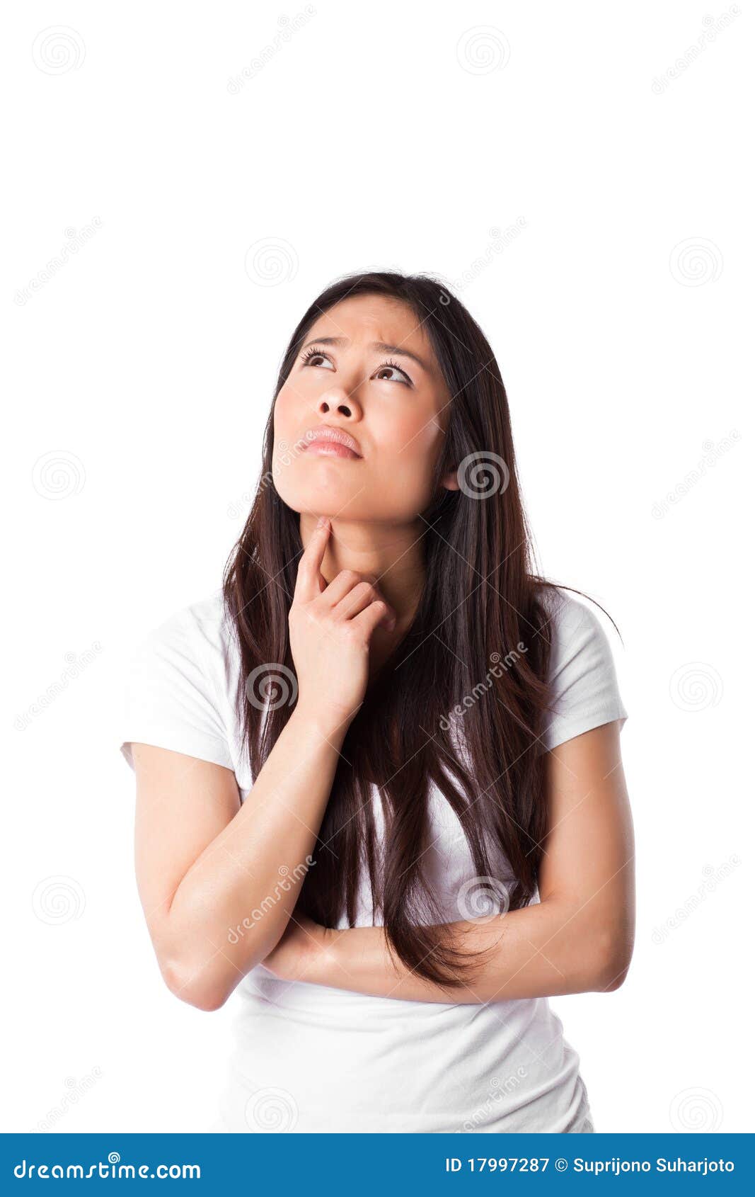 Asian Woman Thinking Stock Image Image Of Female Ethnicity 17997287