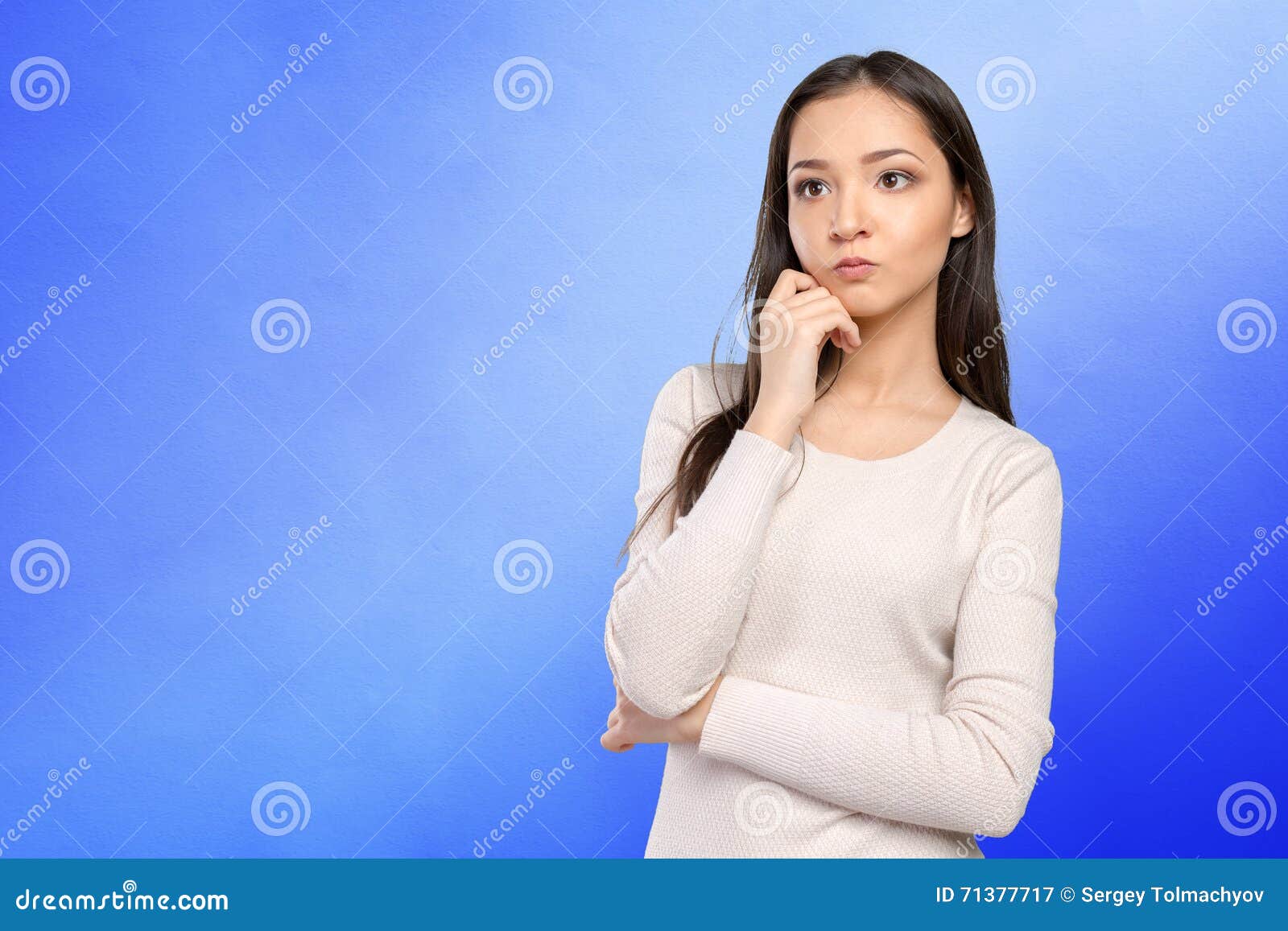 Asian Woman Thinking Deeply Stock Image - Image of deeply, caucasian ...