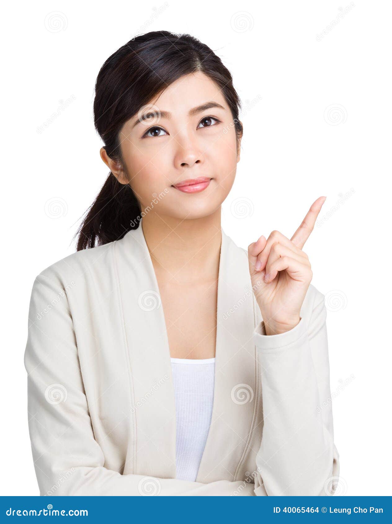 Asian woman thinking idea stock photo. Image of healthy - 40065464