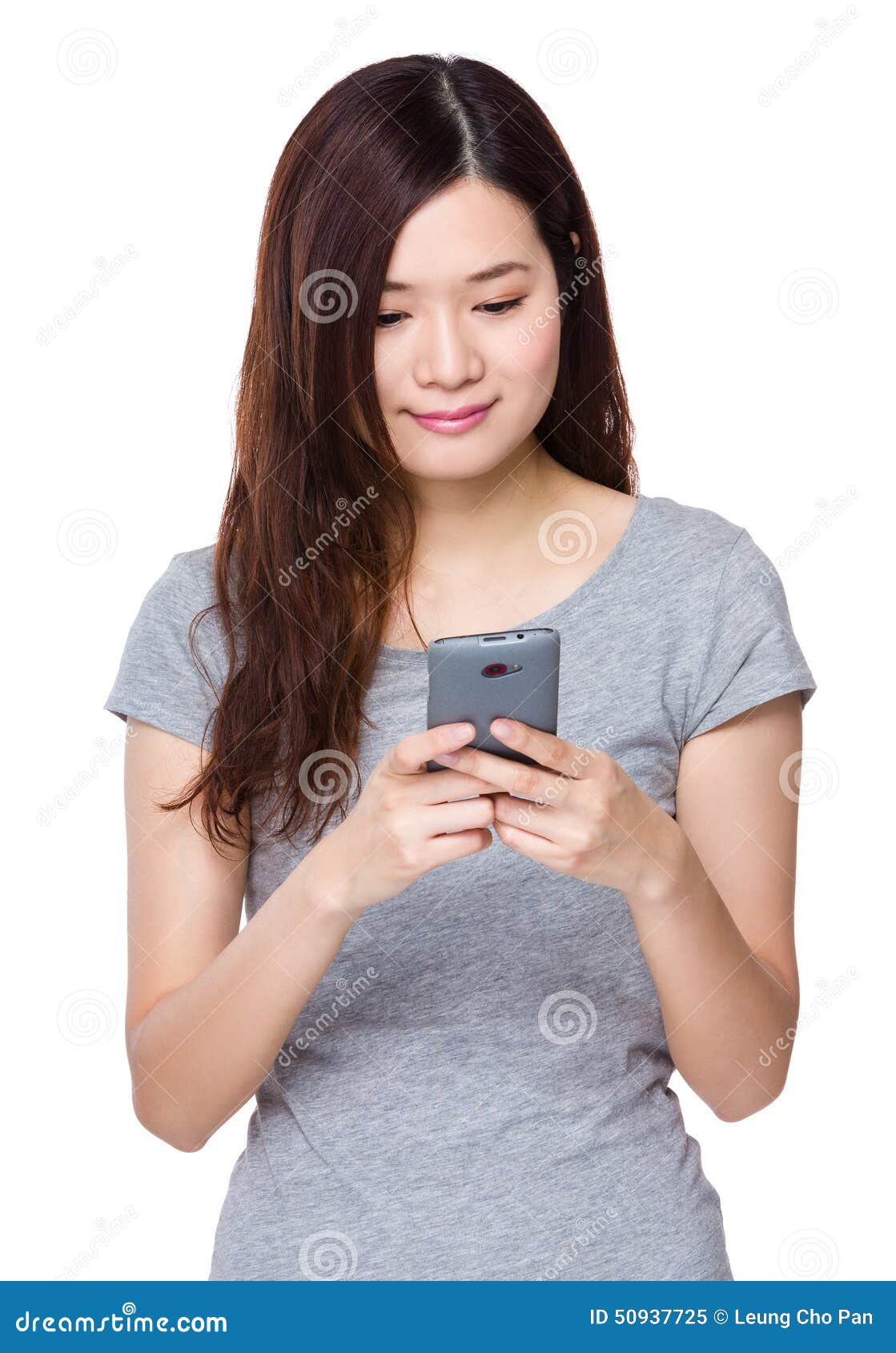 Asian Woman Use of Mobile Phone Stock Image - Image of cellphone ...