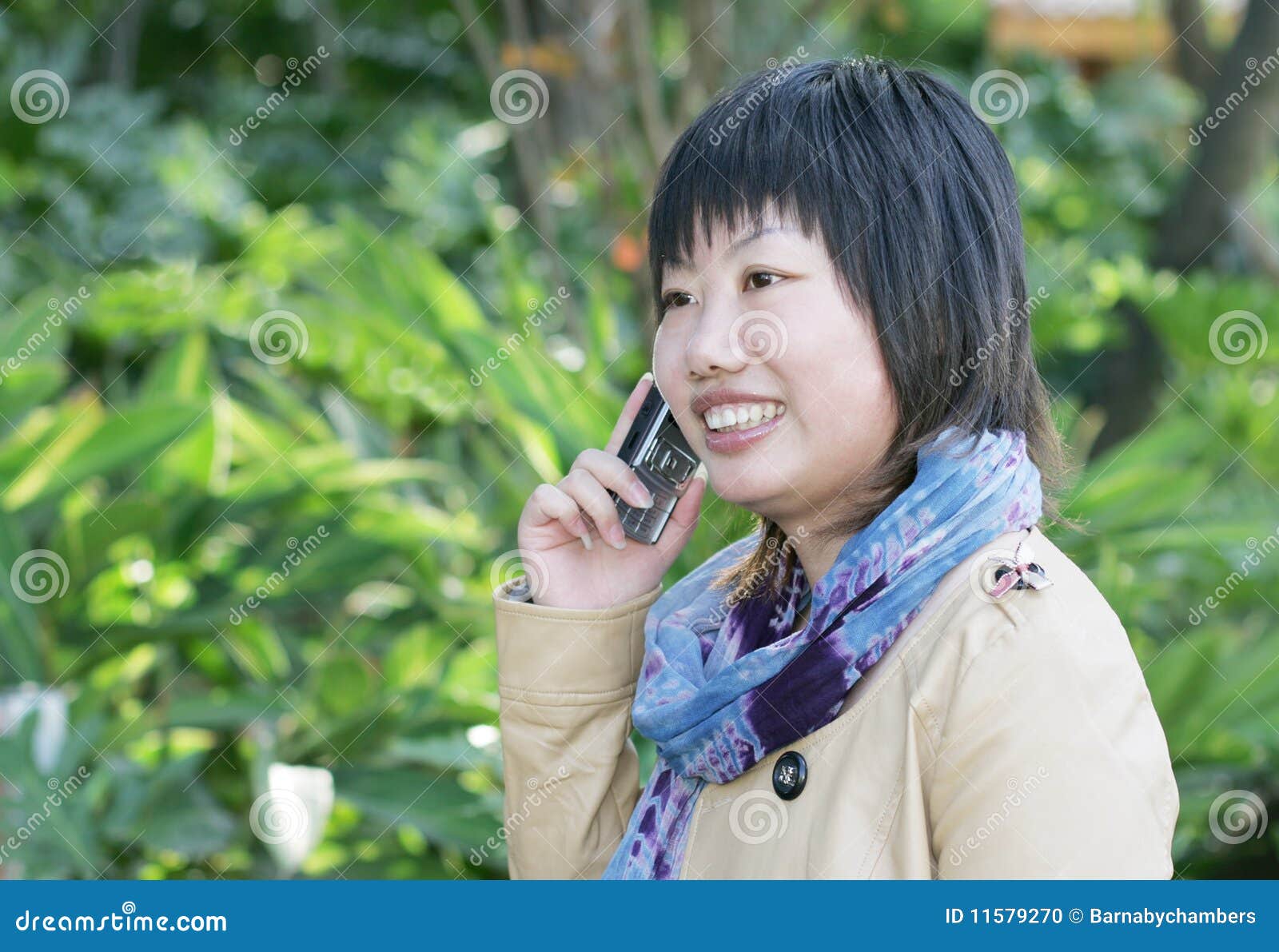 Asian Woman Using a Cell Phone Stock Photo - Image of call, chinese ...