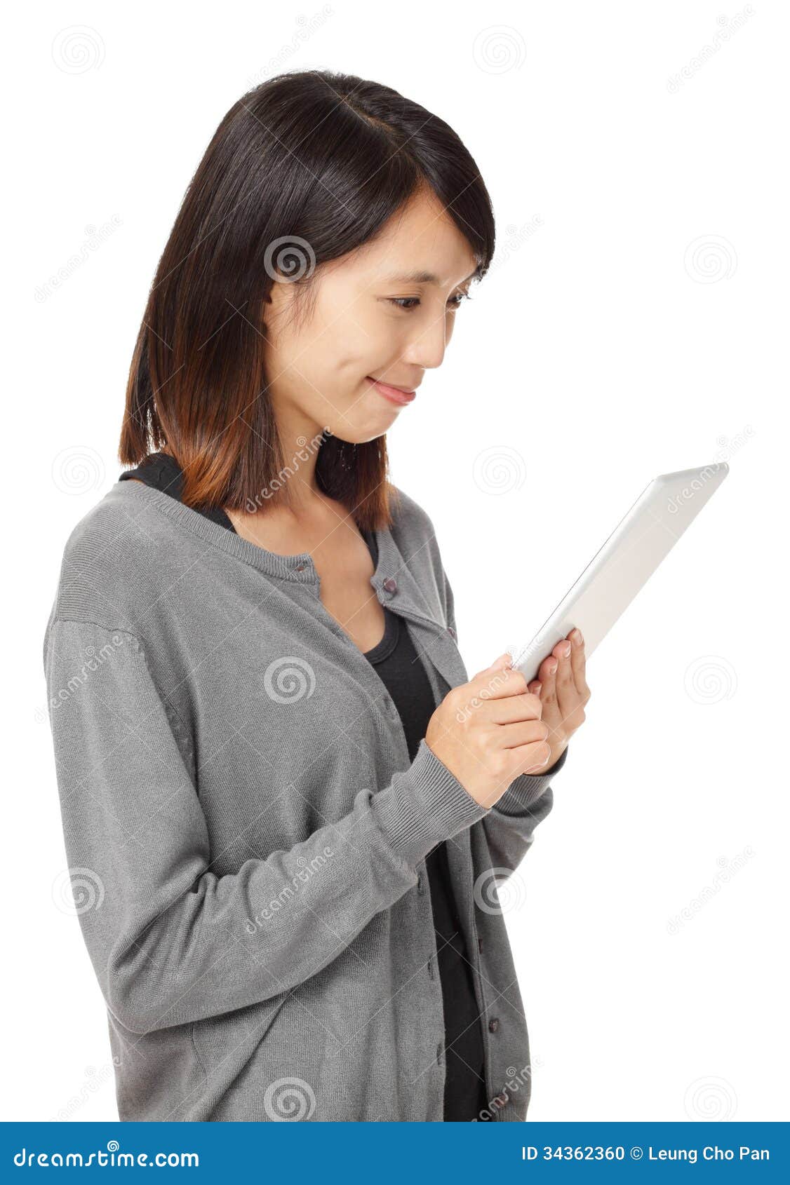 Asian Woman Using Digital Tablet Stock Photo - Image of woman, japanese ...
